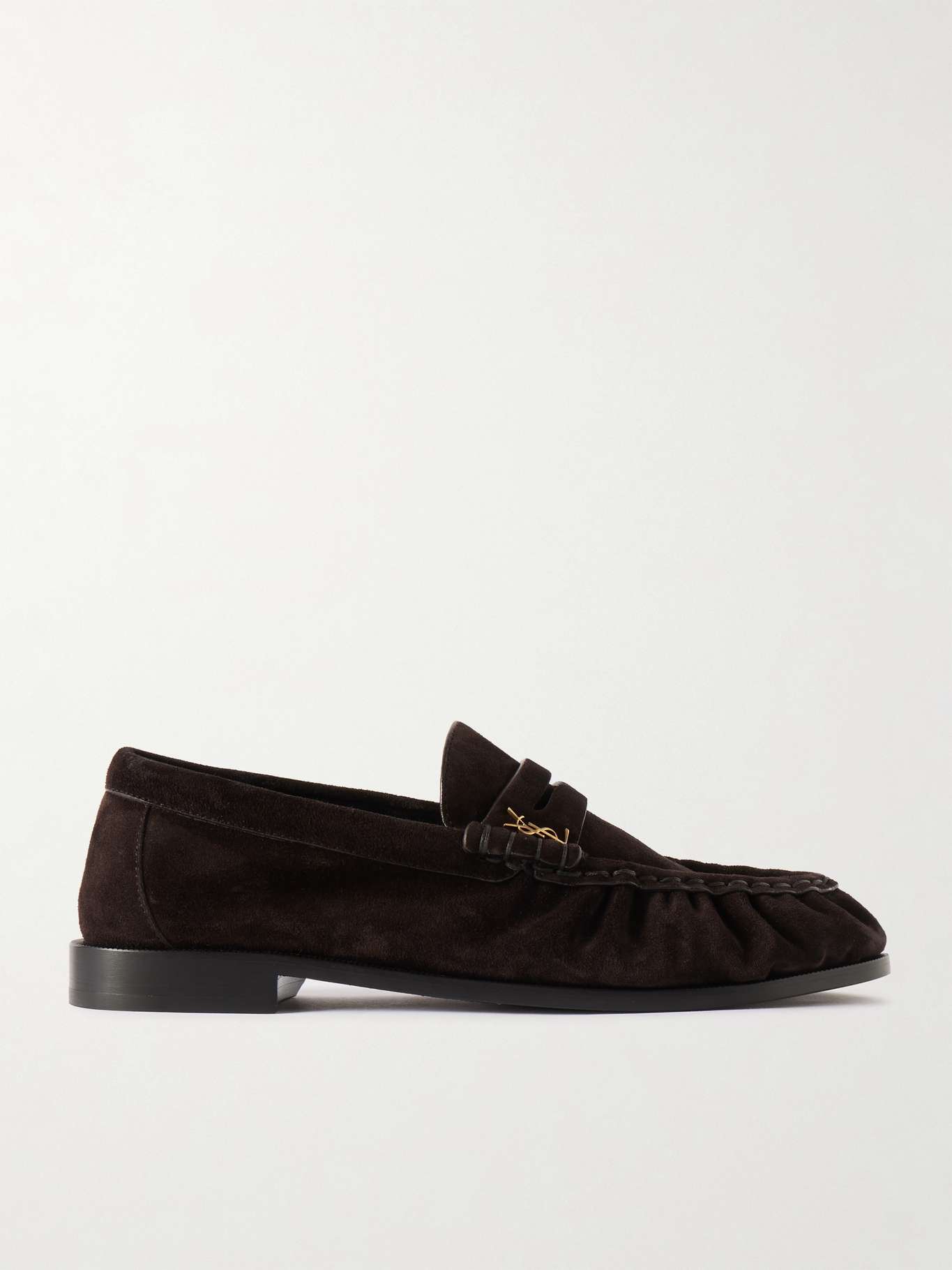 SAINT LAURENT Le Loafer logo-embellished suede loafers | NET-A-PORTER