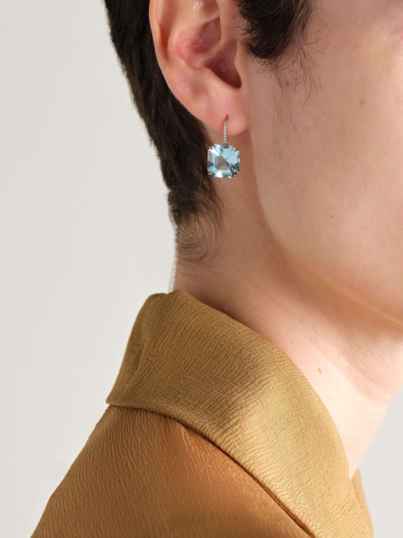 MATEO 14-karat gold, topaz and diamond earrings | NET-A-PORTER
