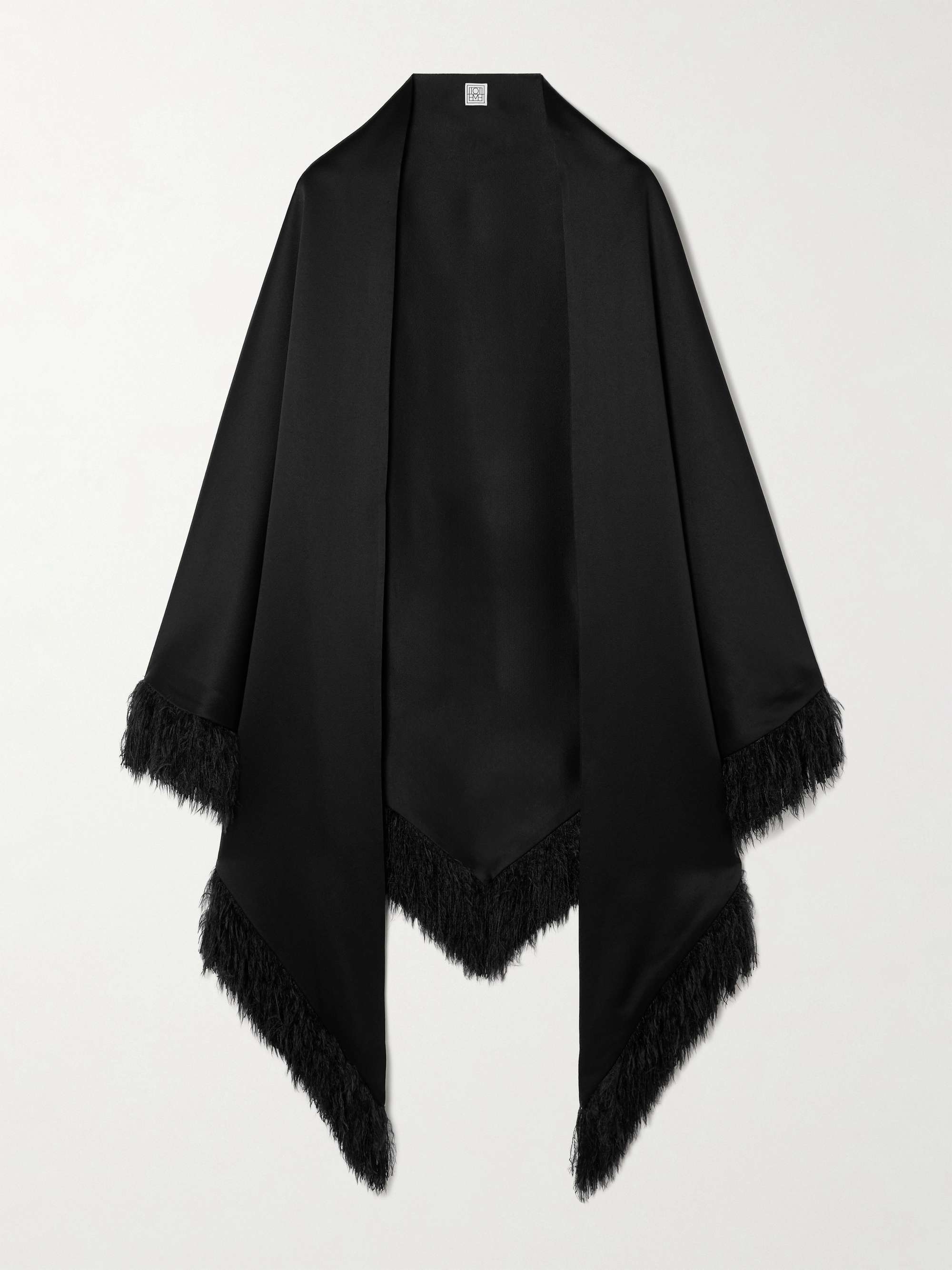 TOTEME Fringed satin-crepe wrap | NET-A-PORTER