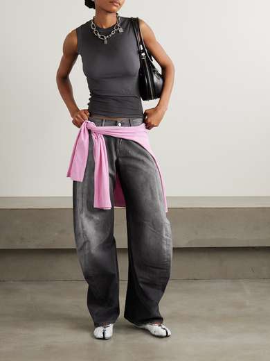 ACNE STUDIOS 2006 paint-splattered low-rise barrel-leg jeans | NET-A-PORTER