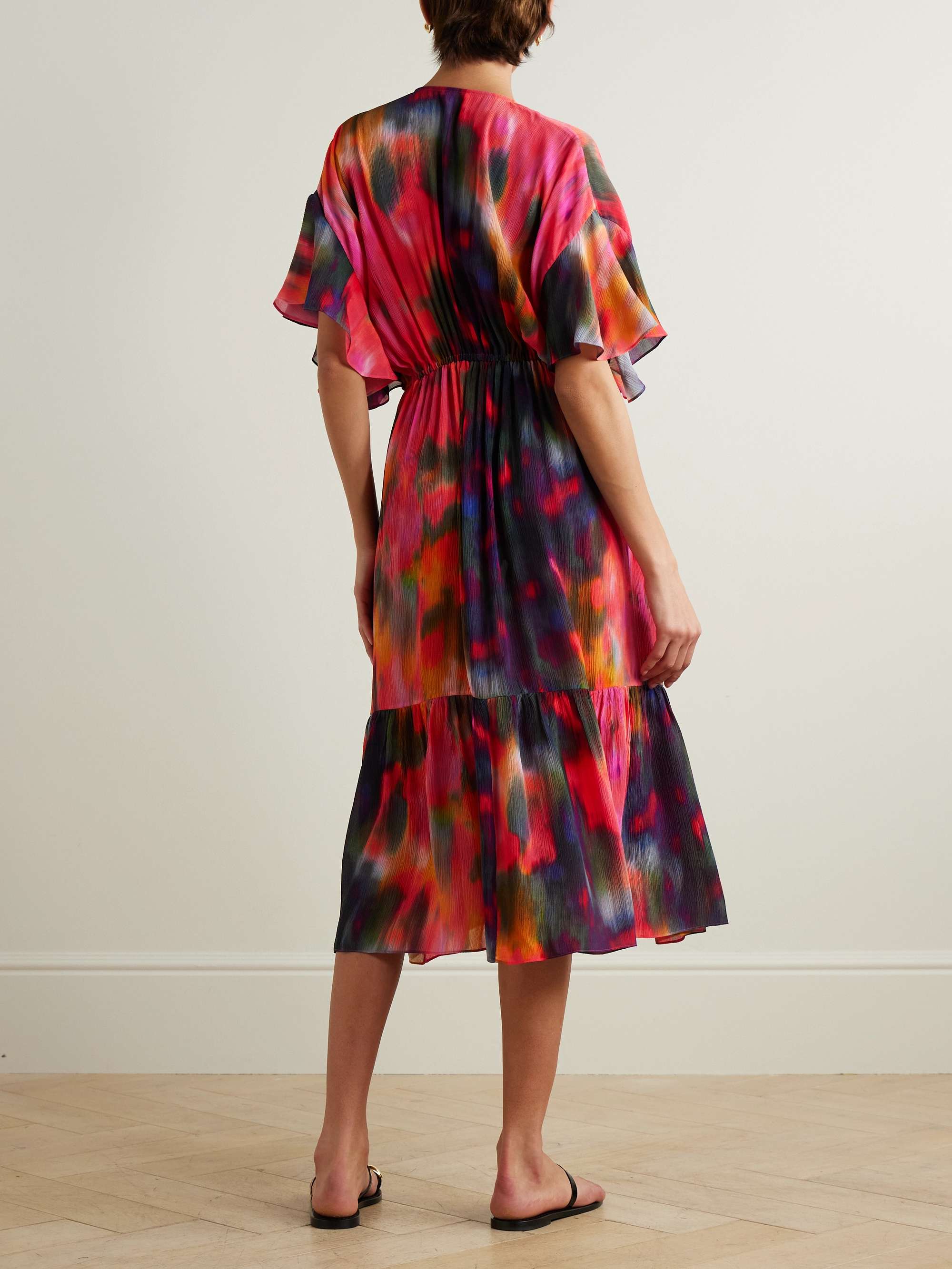 ERES Boreale Infinie tiered printed silk-crepon midi dress | NET-A-PORTER