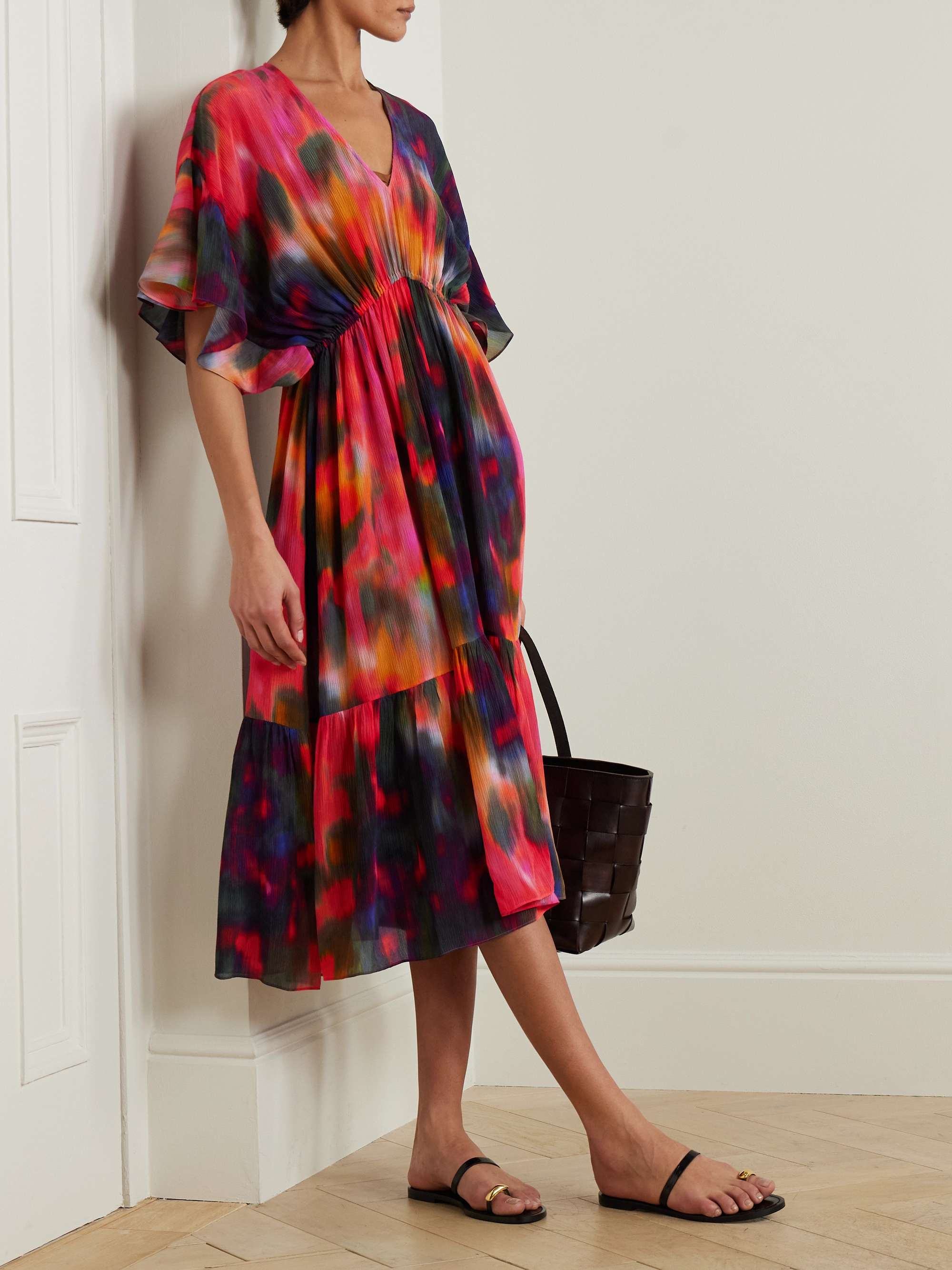 ERES Boreale Infinie tiered printed silk-crepon midi dress | NET-A-PORTER