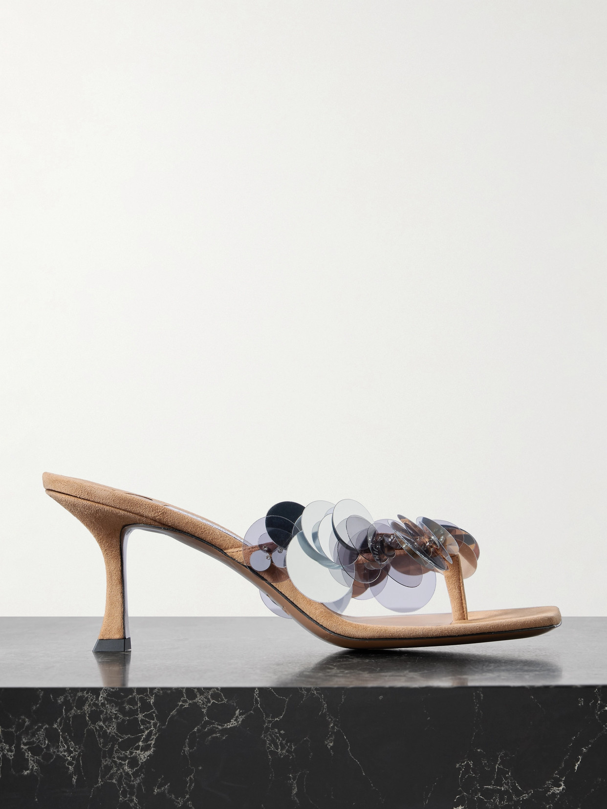 Jimmy Choo Freja 70 Paillette-embellished Suede Sandals In Silver ...
