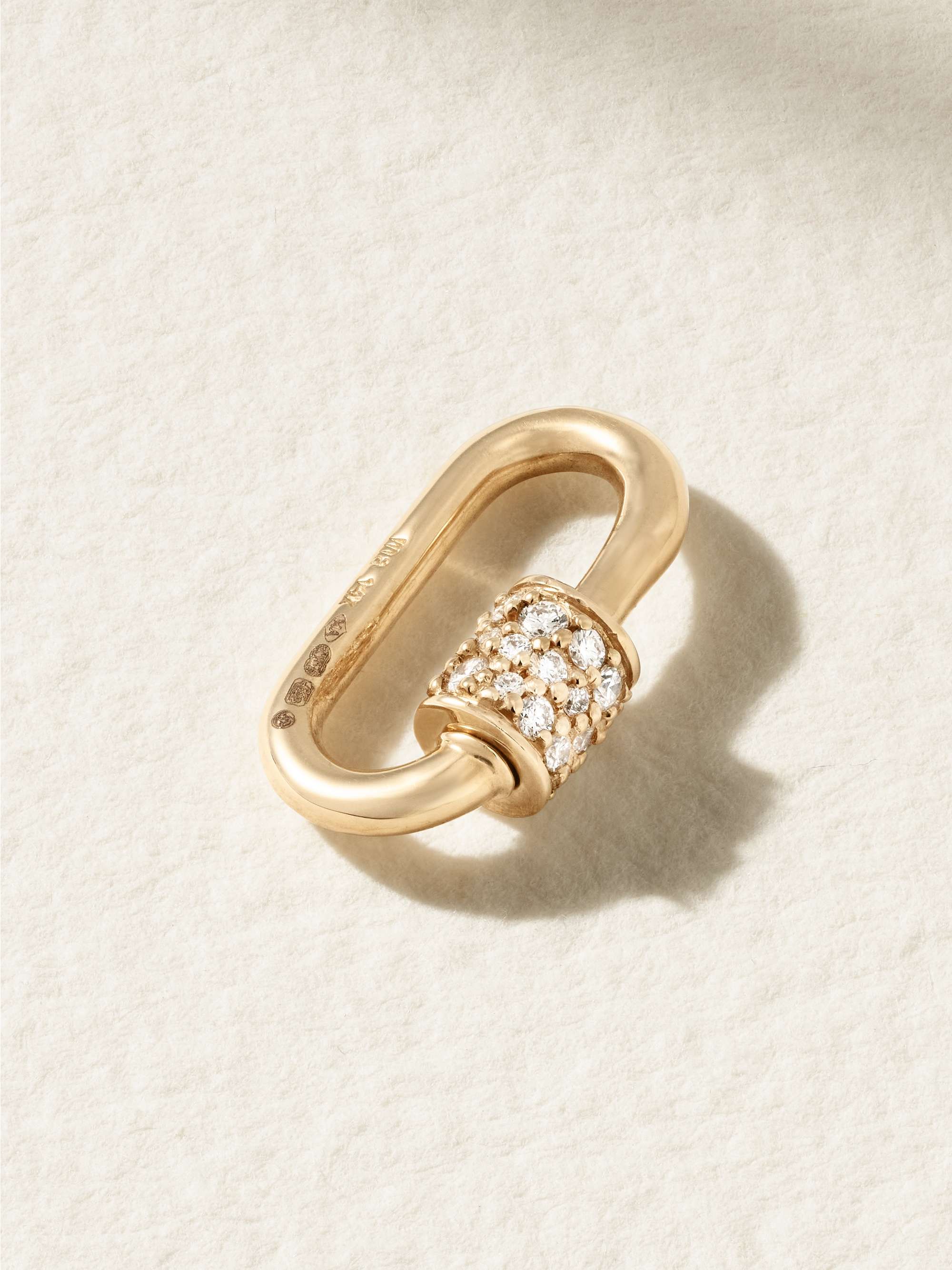 MARLA AARON Stoned Babylock 14-karat gold diamond pendant | NET-A-PORTER