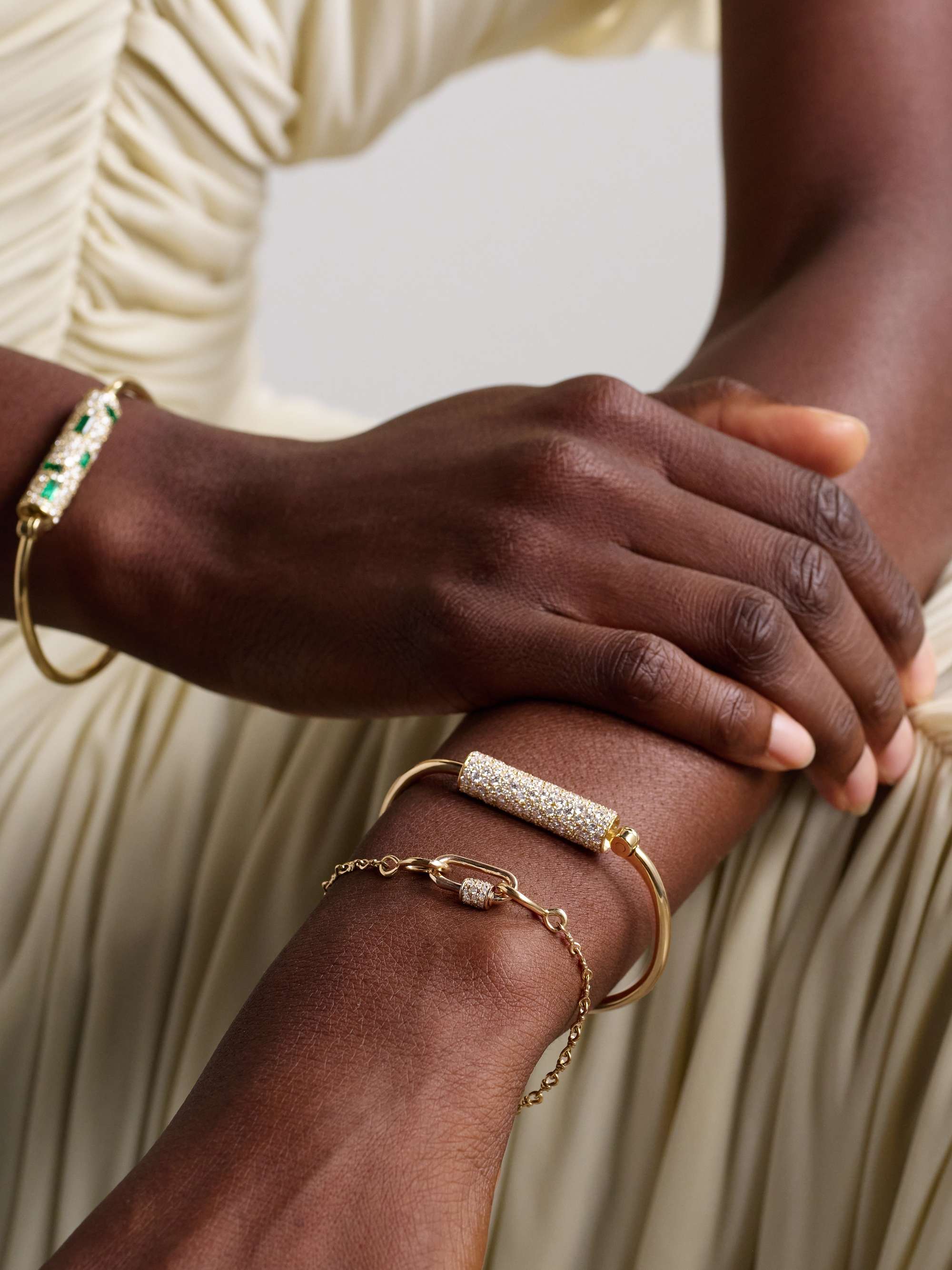 MARLA AARON Stoned Babylock 14-karat gold diamond pendant | NET-A-PORTER