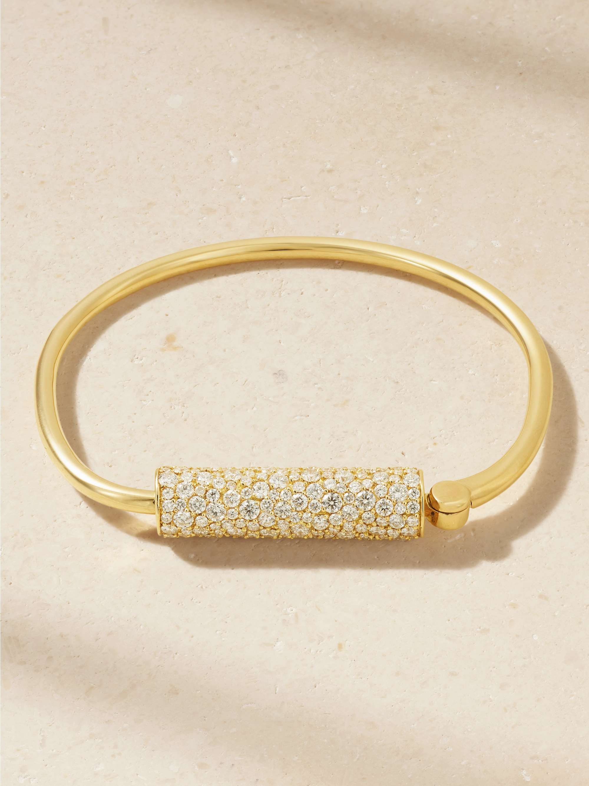 MARLA AARON Stoned Trundle Lock 18-karat gold diamond bracelet | NET-A ...