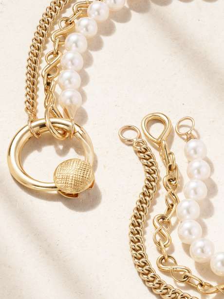 MARLA AARON Musgrave Lock + Myriad + Heavy Curb Chain 14 and 18-karat ...