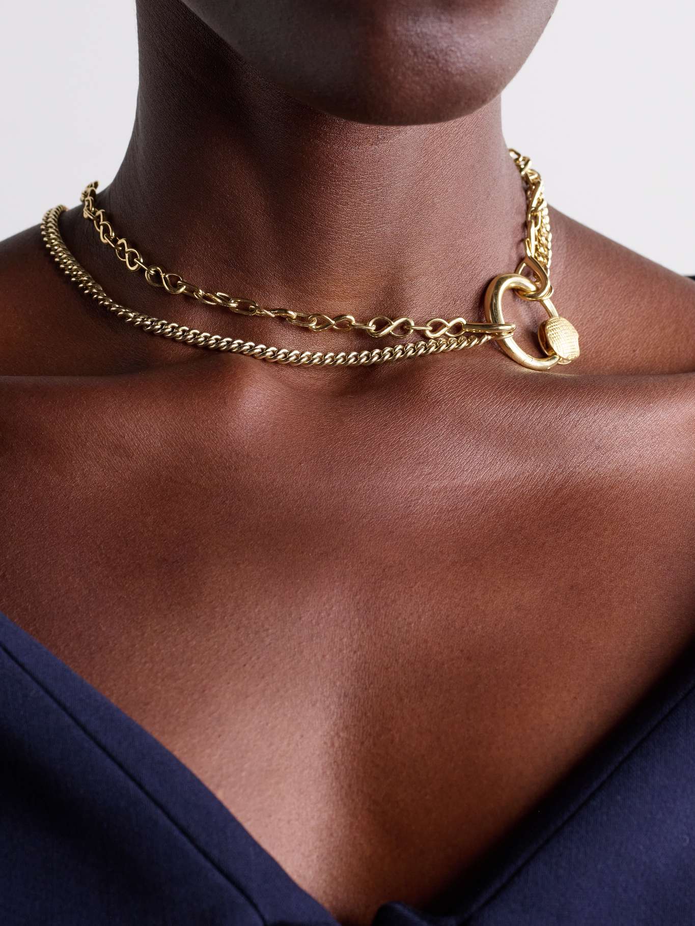 MARLA AARON Musgrave Lock + Myriad + Heavy Curb Chain 14 and 18-karat gold pearl necklace | NET ...