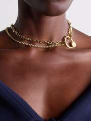 MARLA AARON Musgrave Lock + Myriad + Heavy Curb Chain 14 and 18-karat ...