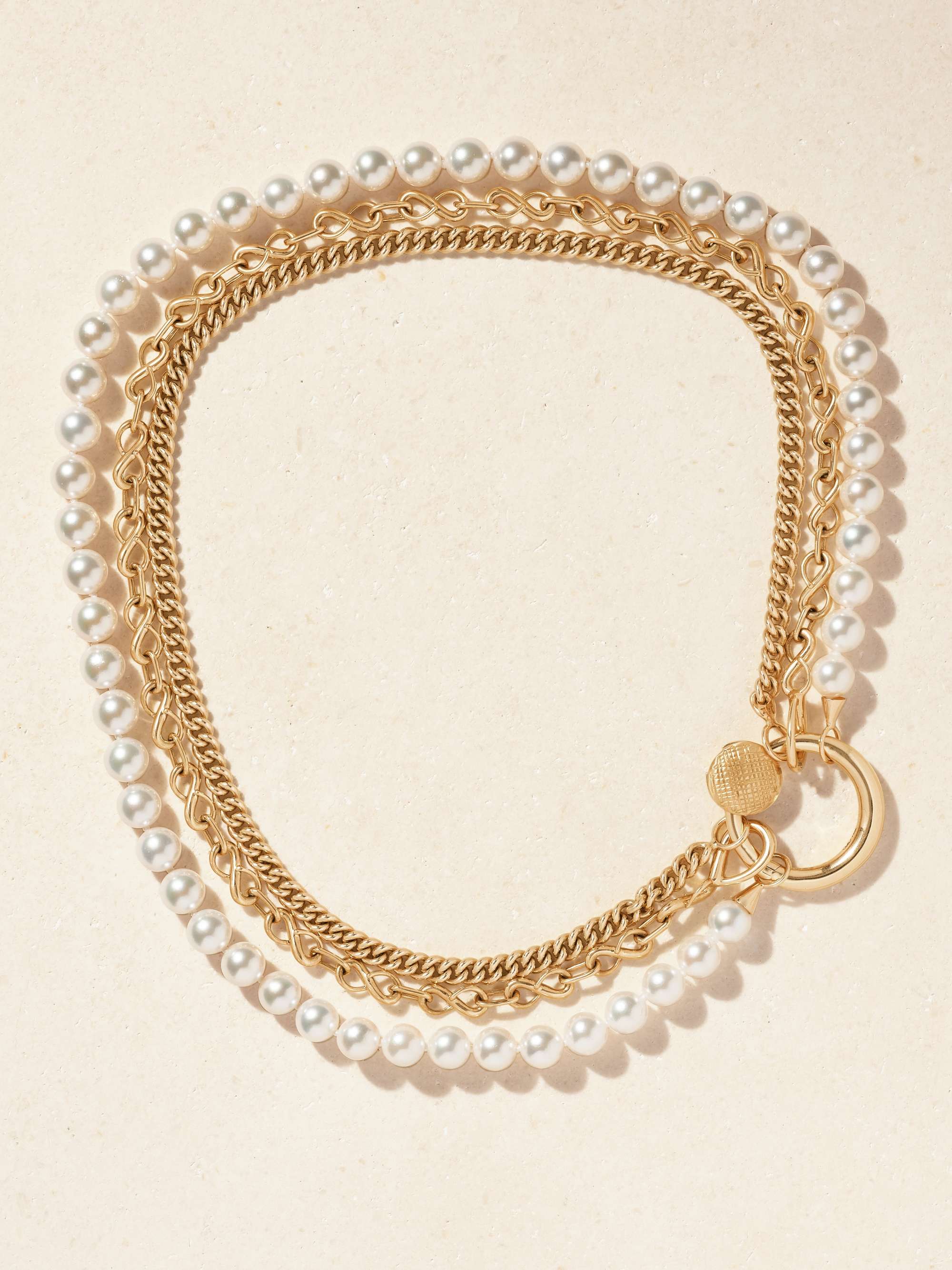 MARLA AARON Musgrave Lock + Myriad + Heavy Curb Chain 14 and 18-karat ...