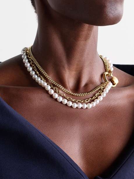 MARLA AARON Musgrave Lock + Myriad + Heavy Curb Chain 14 and 18-karat ...