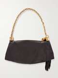CHLOÉ Foulard tasseled paneled textured-leather shoulder bag | NET-A-PORTER