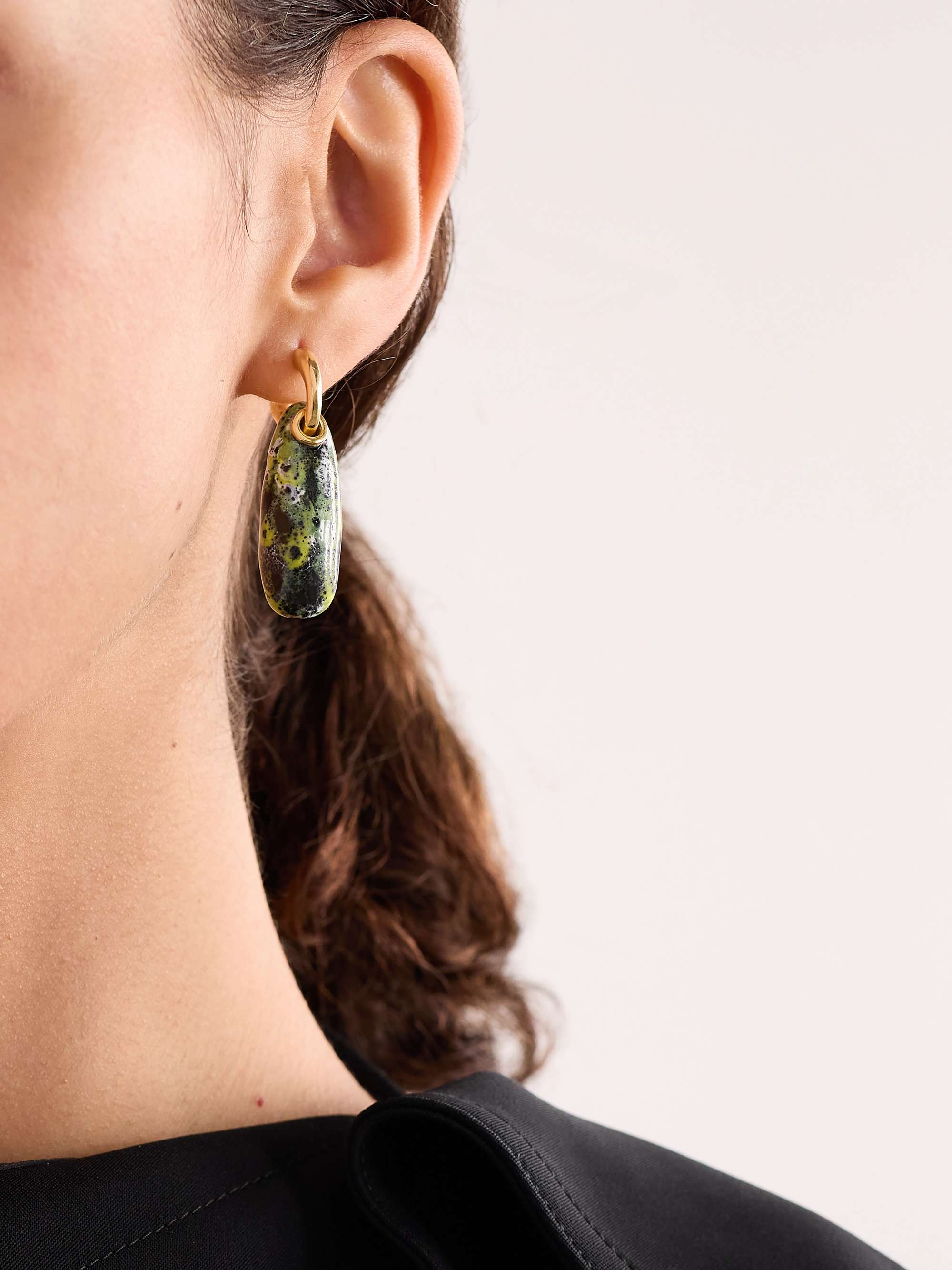 BOTTEGA VENETA Gold-plated and ceramic earrings | NET-A-PORTER