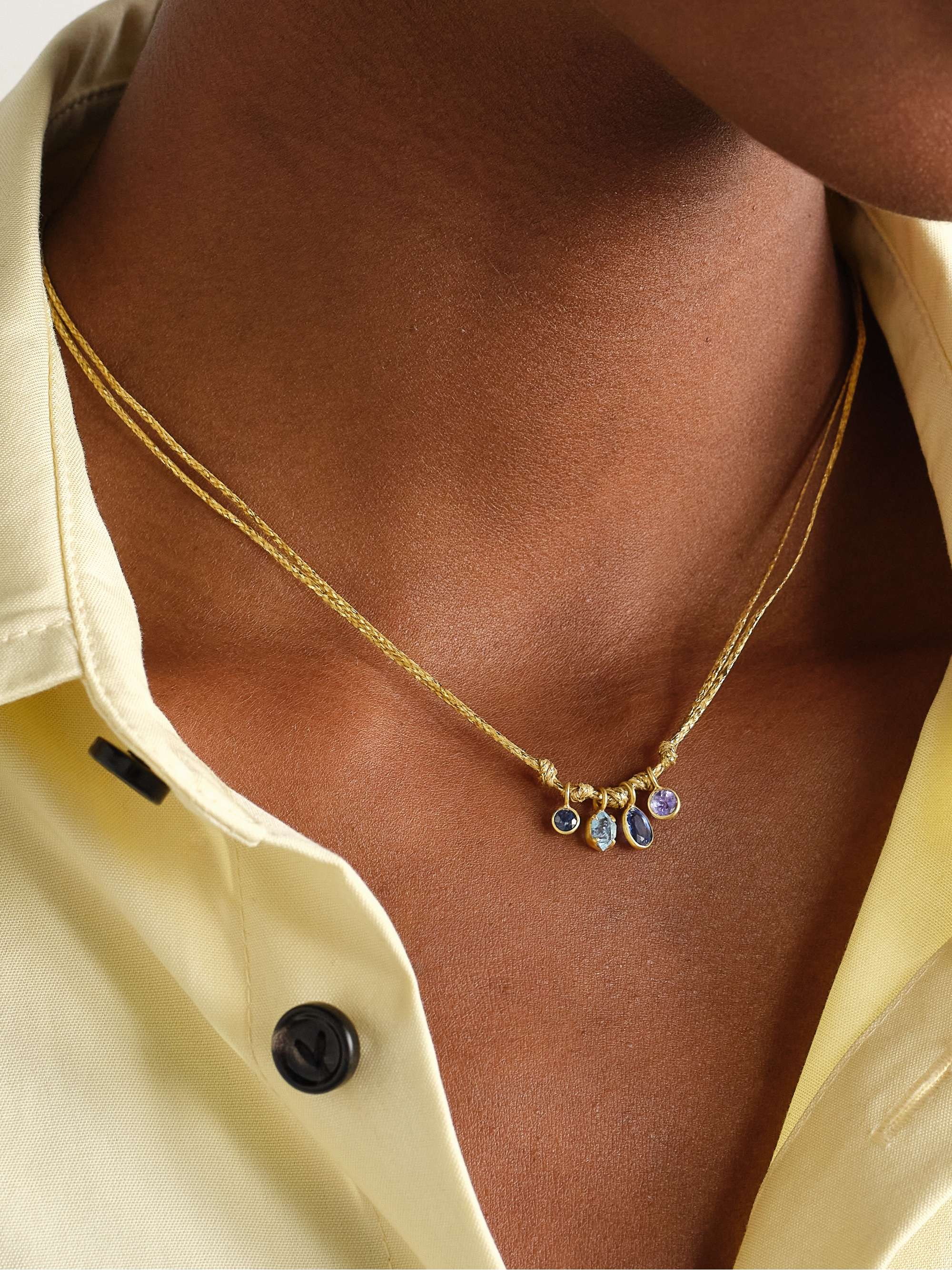 PIPPA SMALL 18-karat gold and cord multi-stone necklace | NET-A-PORTER