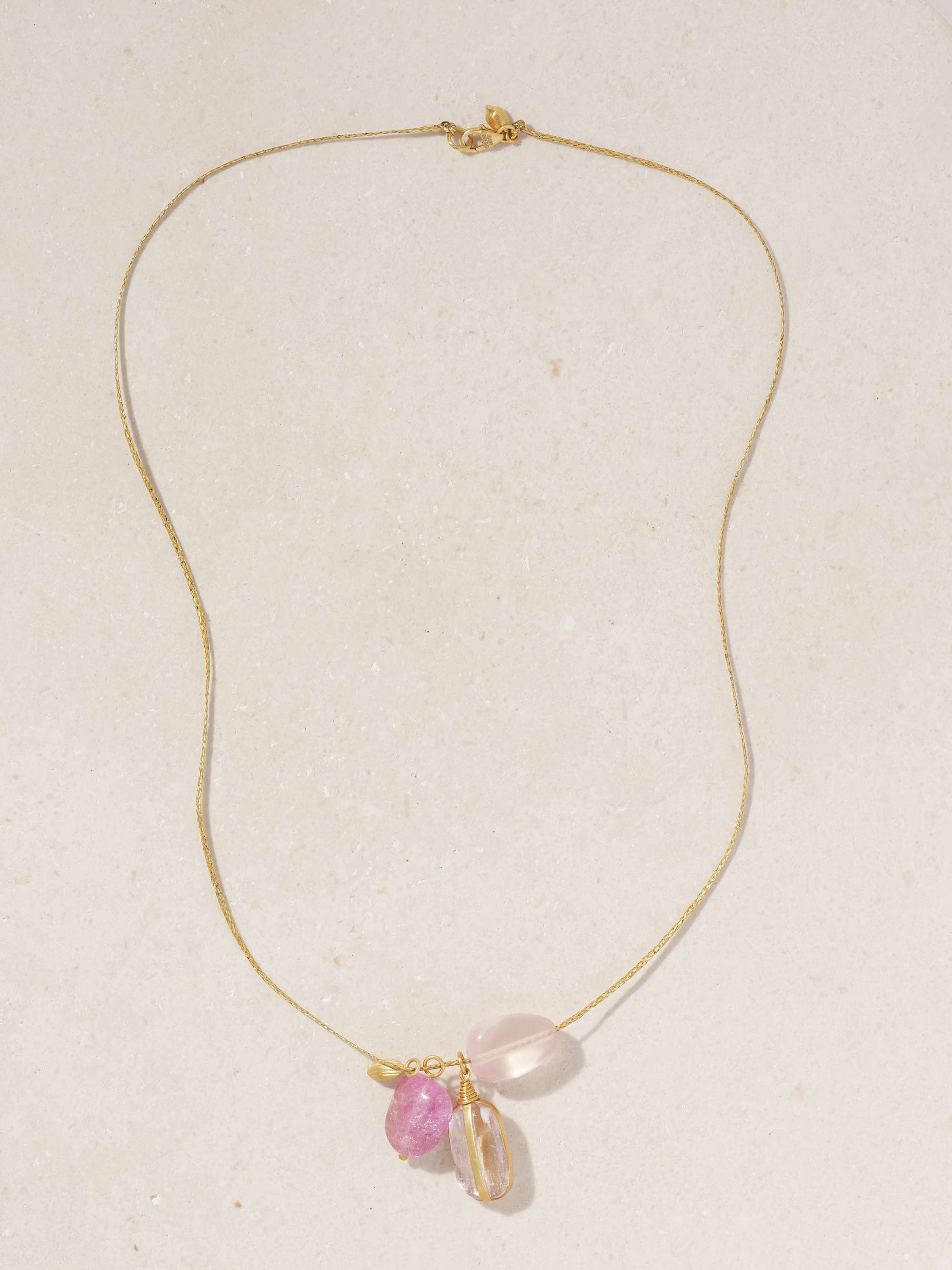 PIPPA SMALL 18-karat gold, cord and multi-stone necklace | NET-A-PORTER