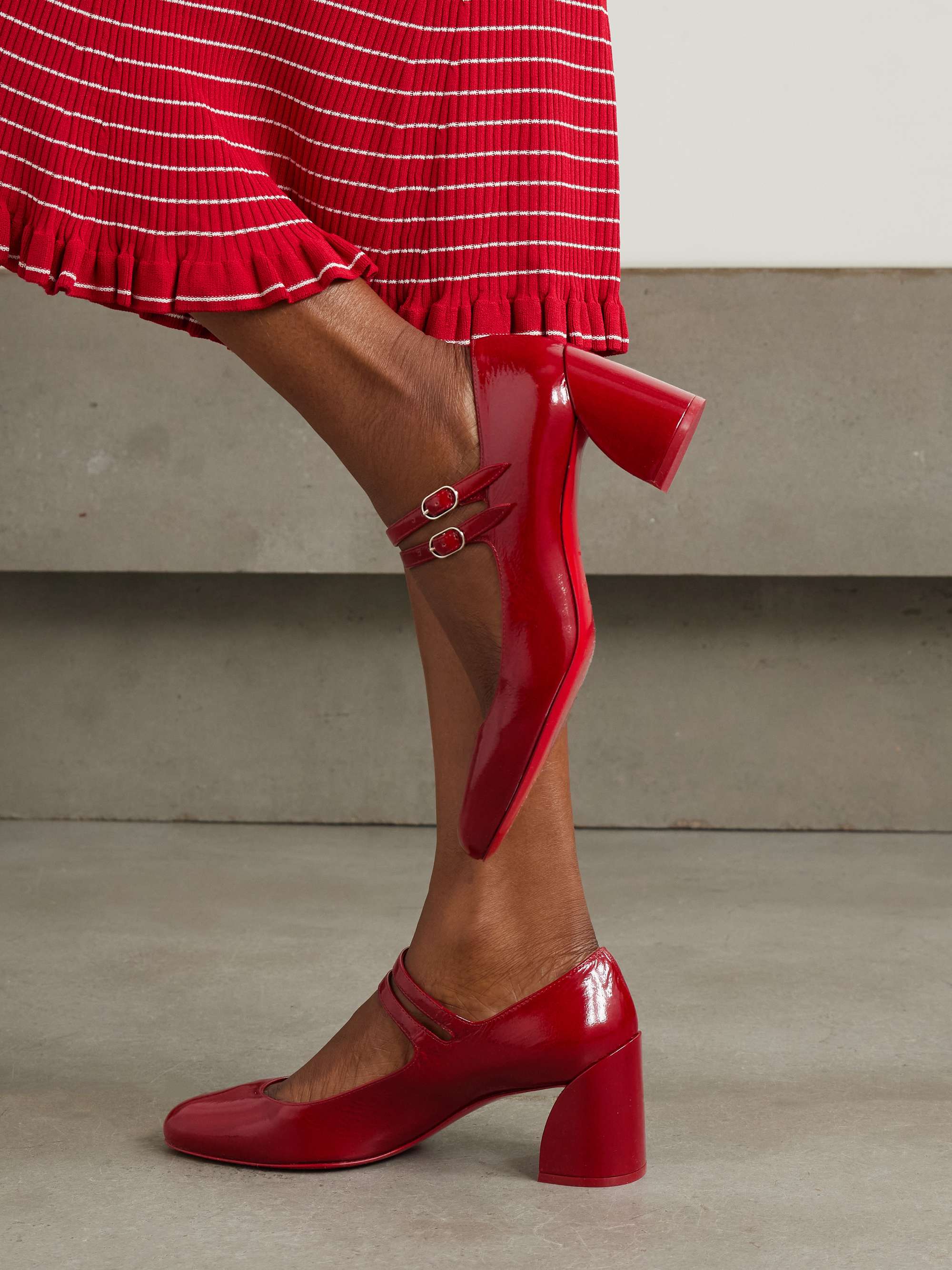 CHRISTIAN LOUBOUTIN Miss Jane 55 patent-leather pumps | NET-A-PORTER