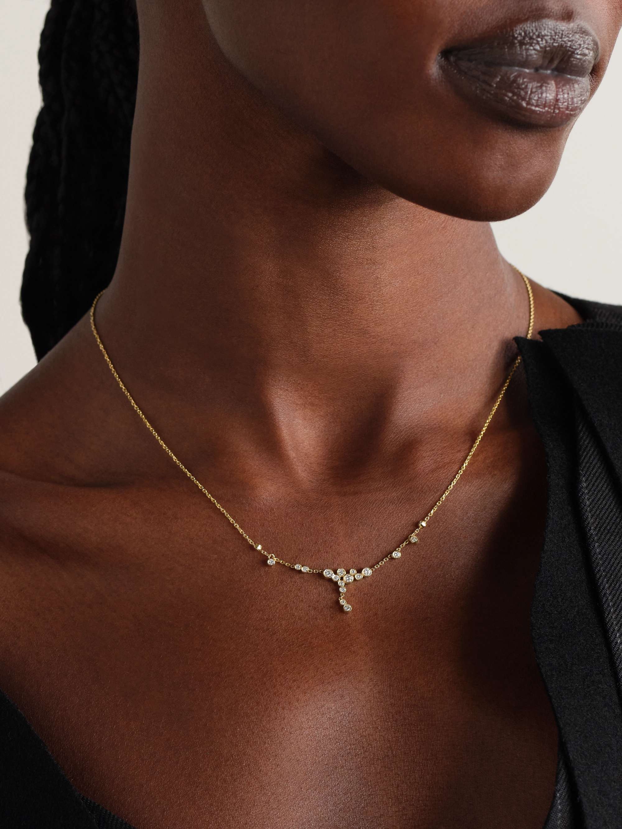 Waterfall 18-karat recycled gold laboratory-grown diamond necklace ...