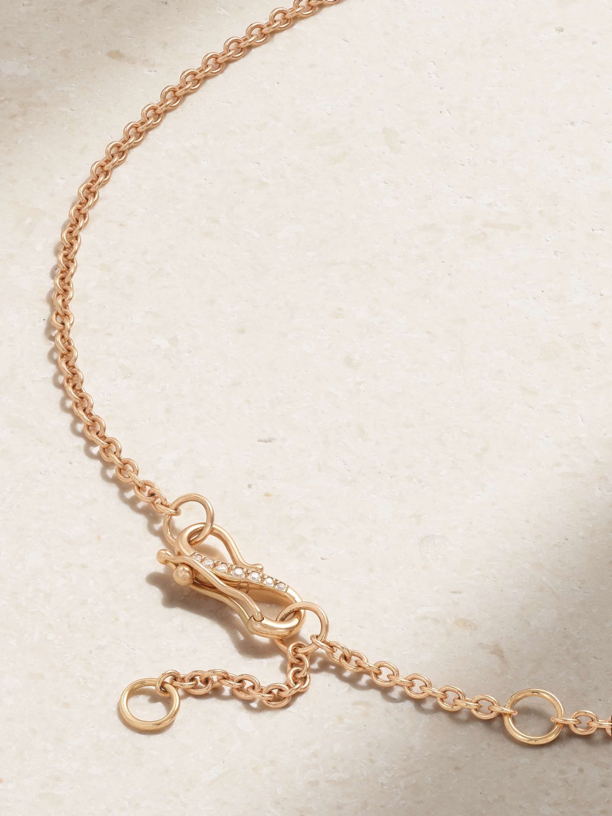 BOGHOSSIAN Desert Rose 18-karat rose gold diamond convertible necklace ...