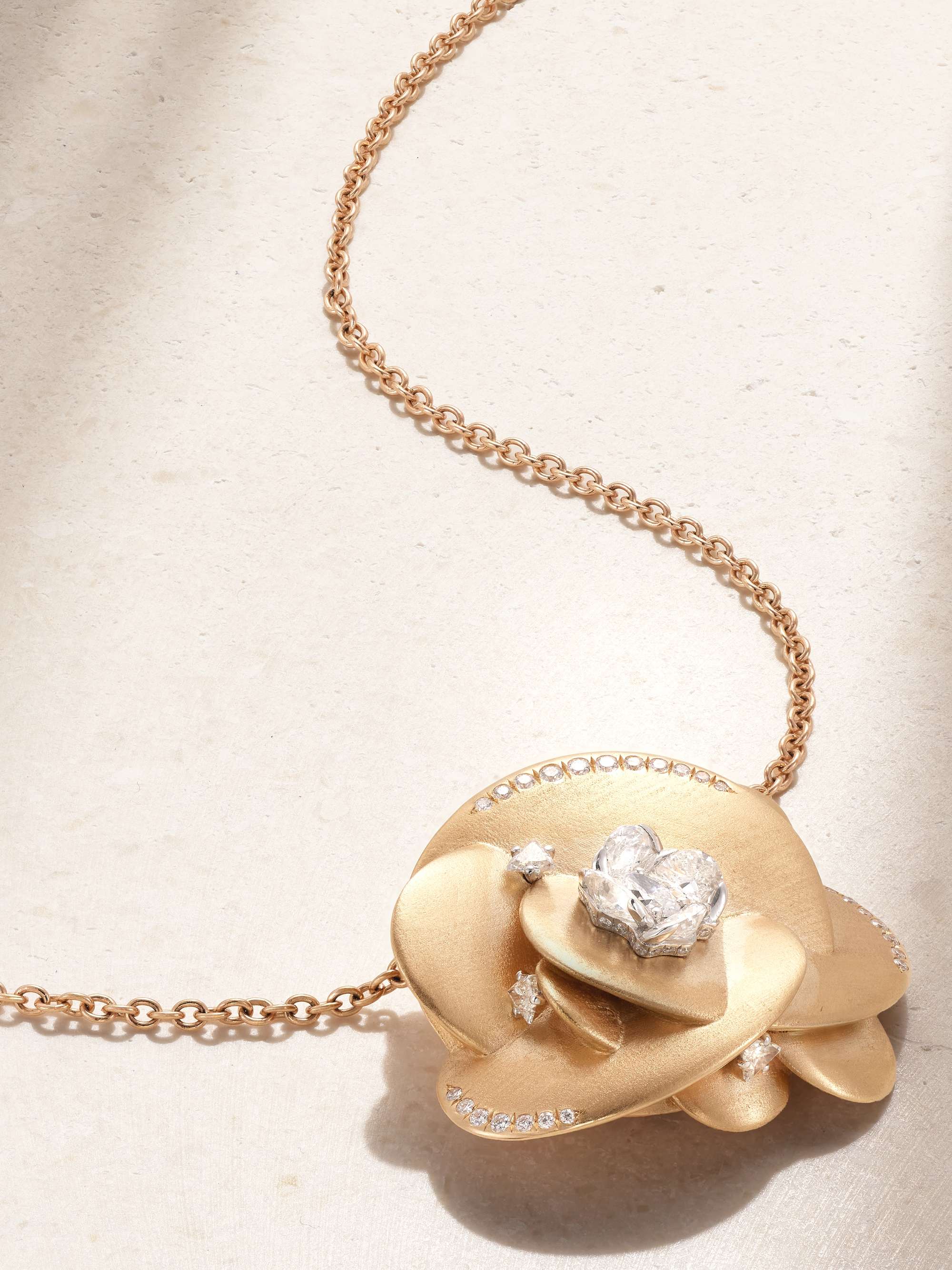 BOGHOSSIAN Desert Rose 18-karat rose gold diamond convertible necklace ...