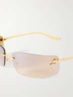 CARTIER EYEWEAR Panthère de Cartier rectangle-frame rimless gold-tone ...