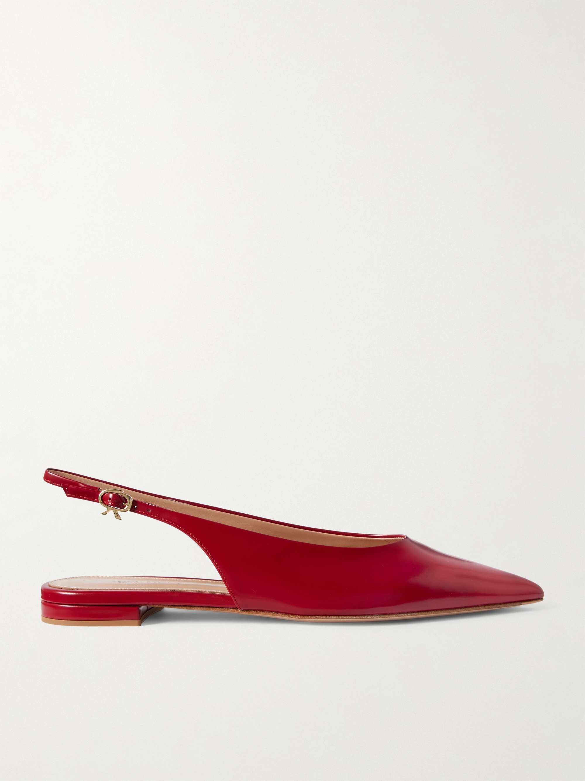 GIANVITO ROSSI Robbie patent-leather slingback flats | NET-A-PORTER