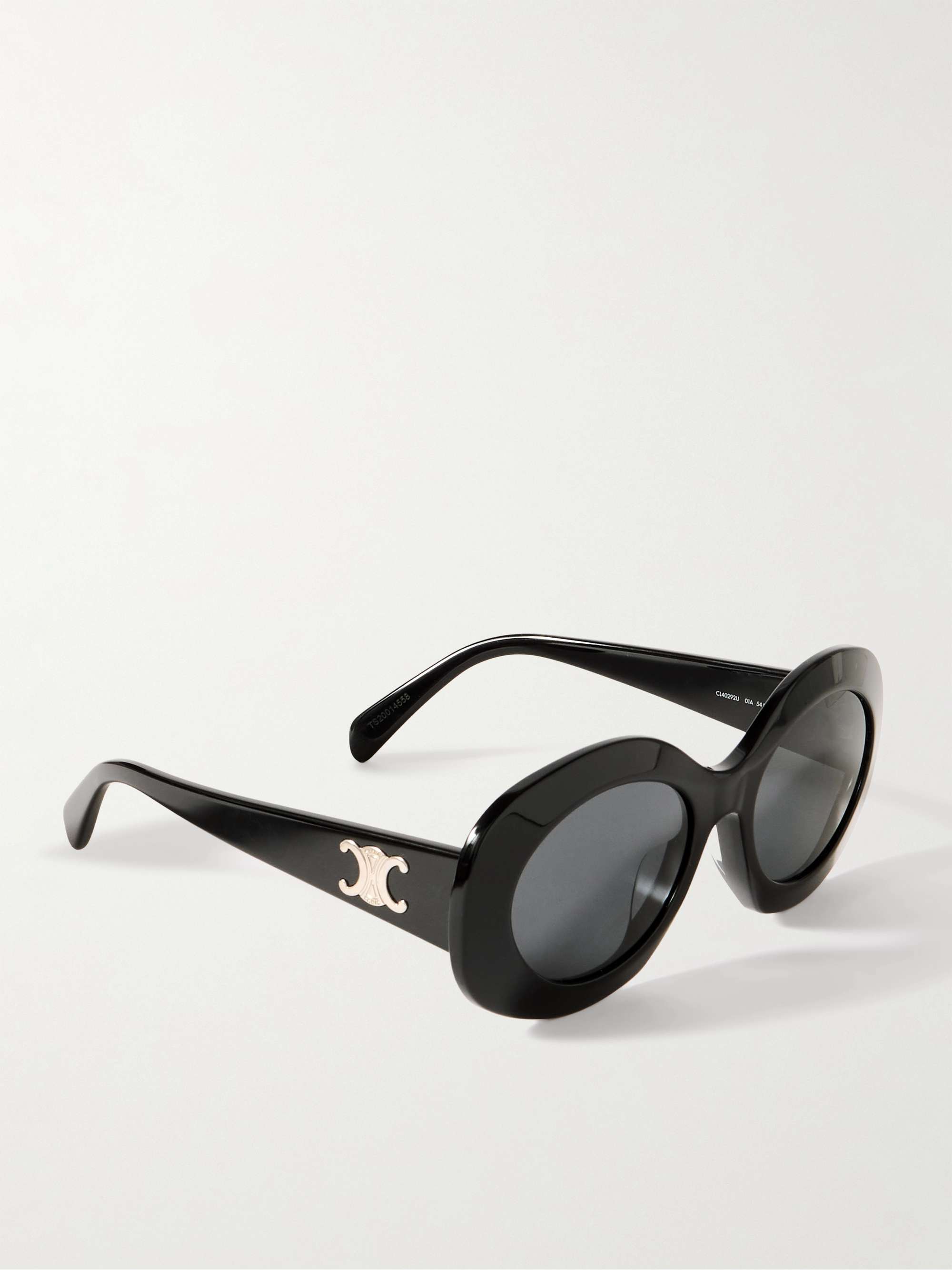 CELINE EYEWEAR Triomphe oversized round-frame acetate sunglasses | NET ...
