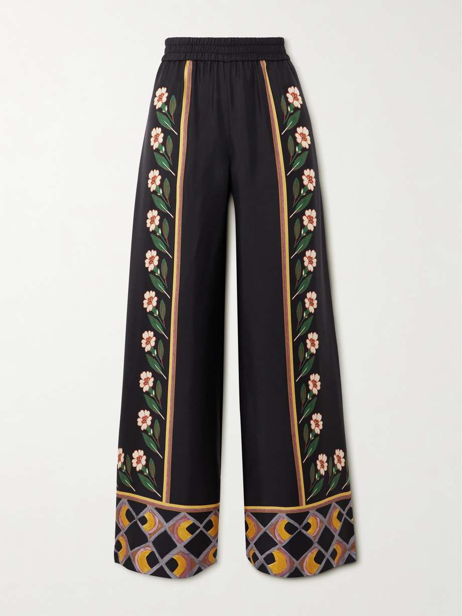 LA DOUBLEJ Icon Palazzo printed silk-twill wide-leg pants | NET-A-PORTER