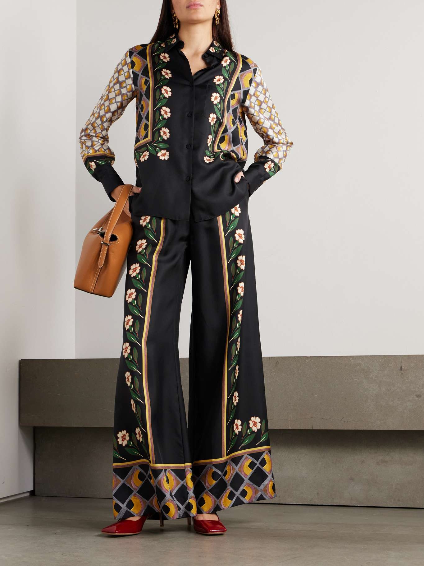 LA DOUBLEJ Icon Palazzo printed silk-twill wide-leg pants | NET-A-PORTER