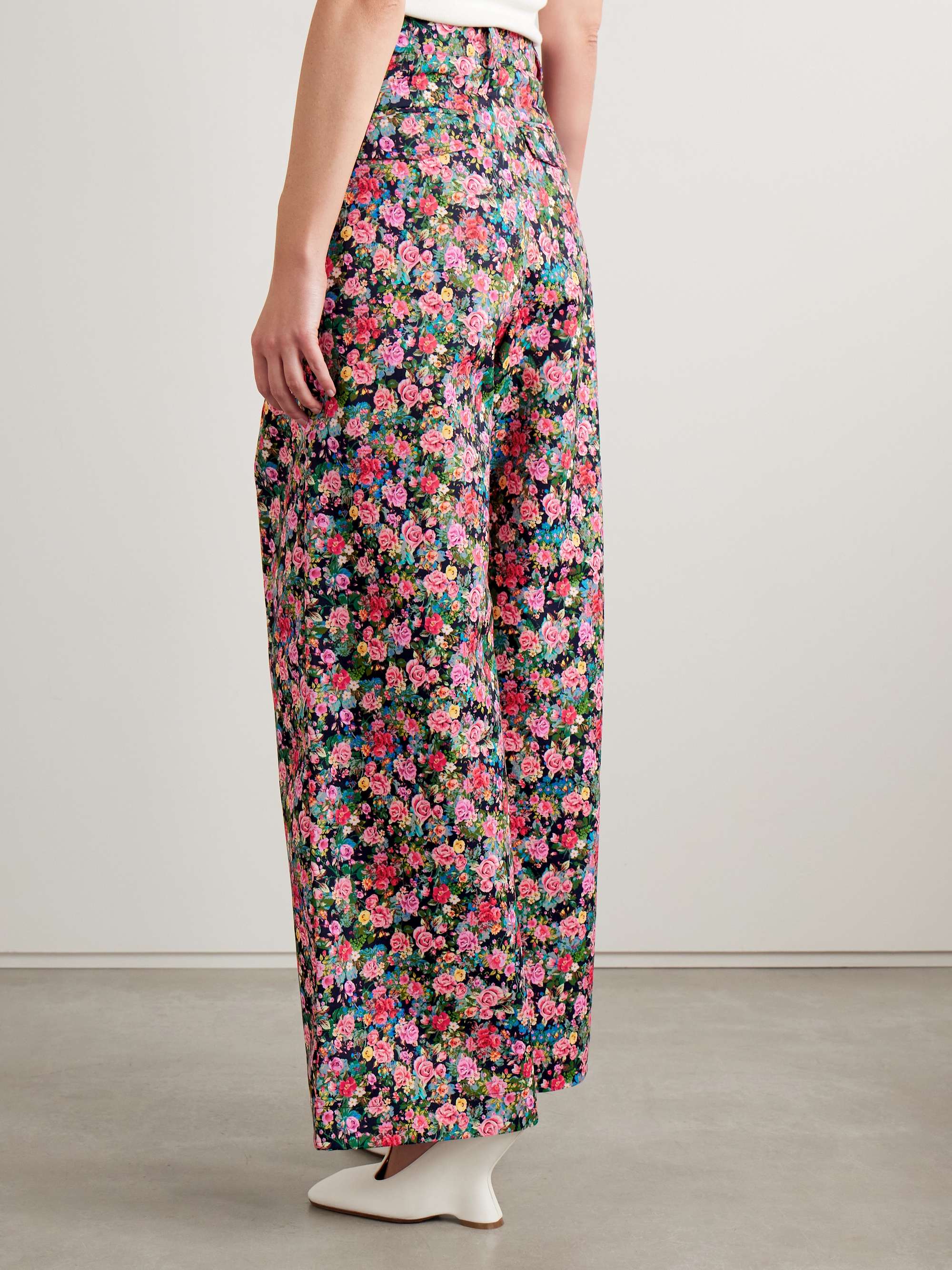 KIKA VARGAS Olympe pleated floral-print woven wide-leg pants | NET-A-PORTER