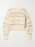 FRAME Cropped metallic striped wool-blend sweater | NET-A-PORTER