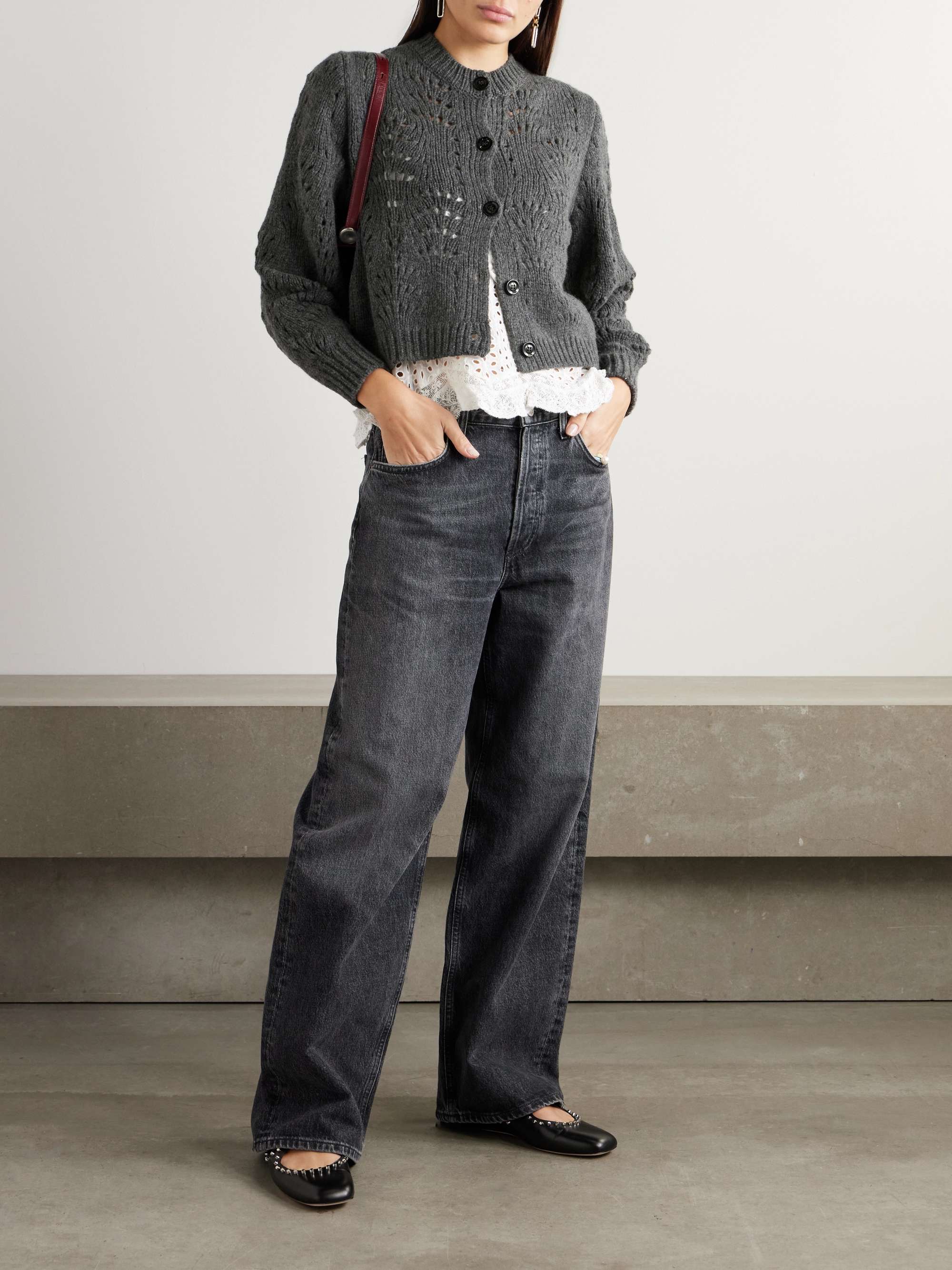 FRAME Open-knit merino wool cardigan | NET-A-PORTER