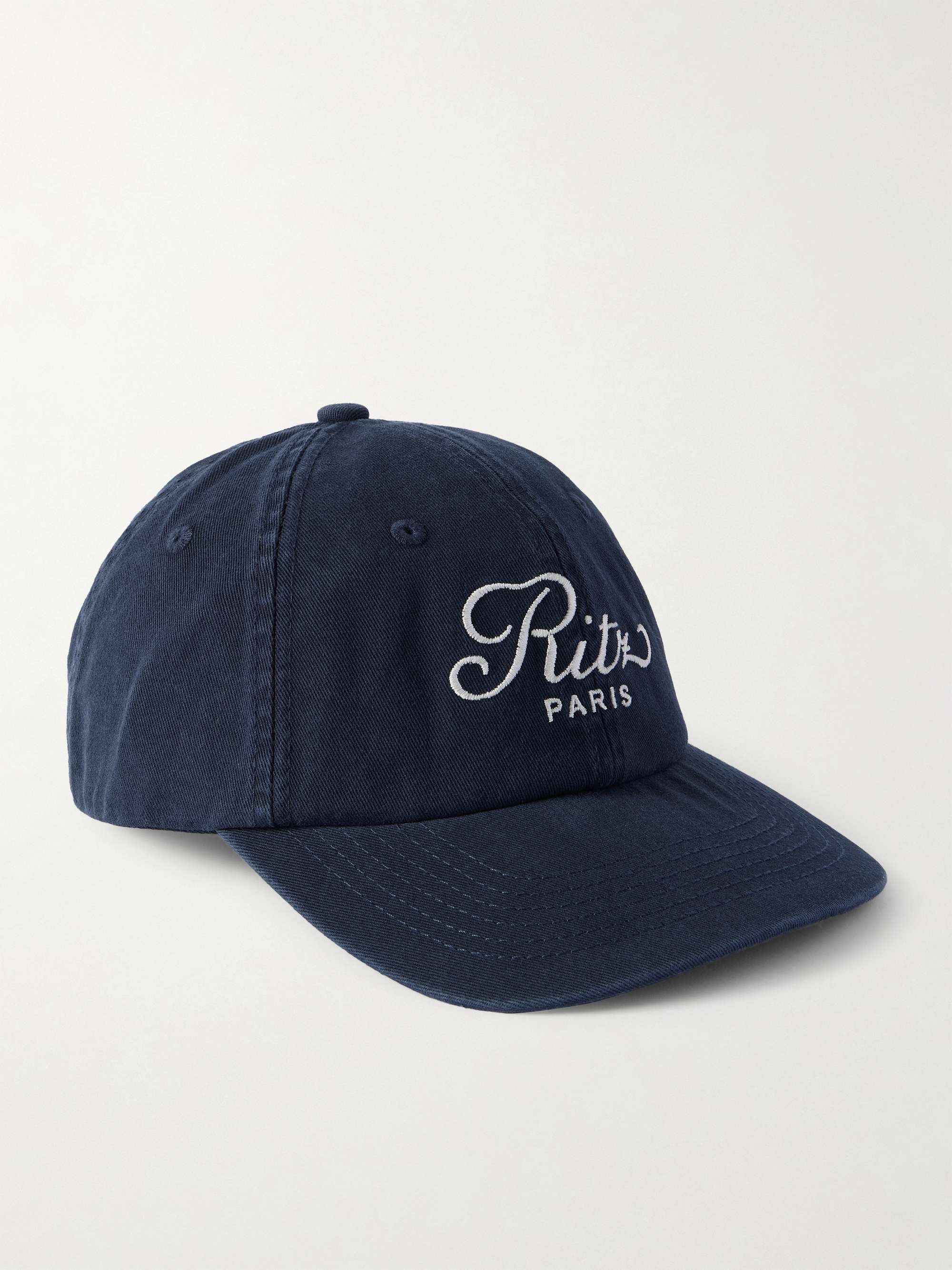 FRAME + Ritz Paris embroidered cotton-twill baseball cap | NET-A-PORTER