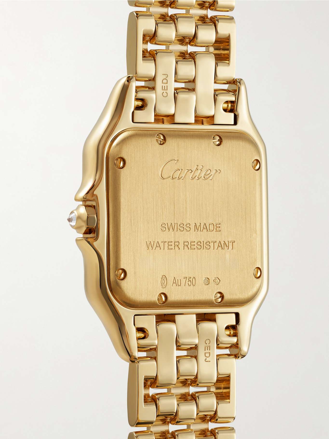 CARTIER Panthère de Cartier medium 27mm 18-karat gold diamond watch ...