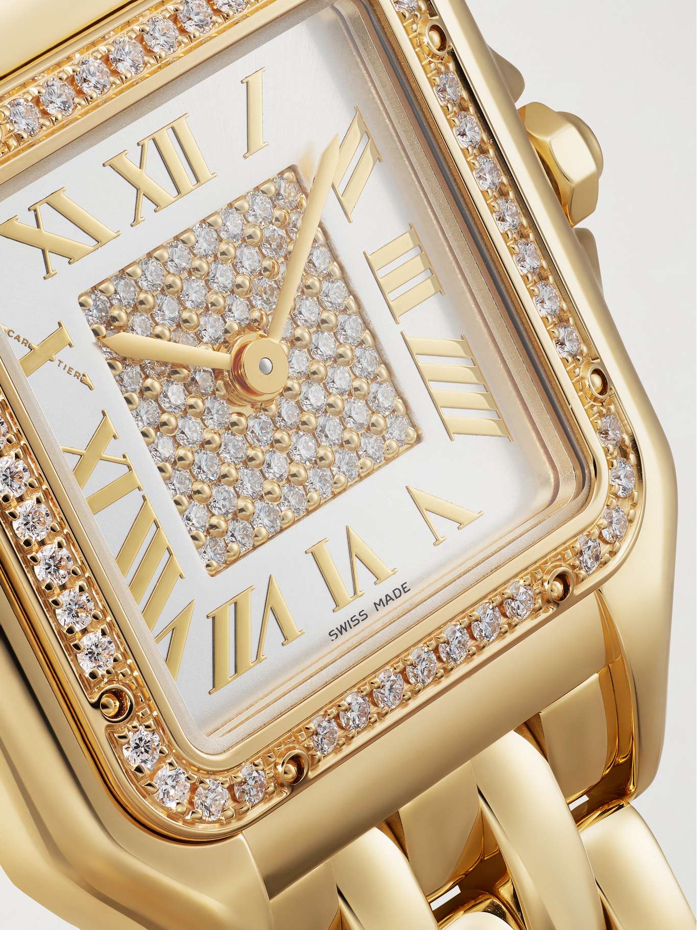 CARTIER Panthère de Cartier medium 27mm 18-karat gold diamond watch ...