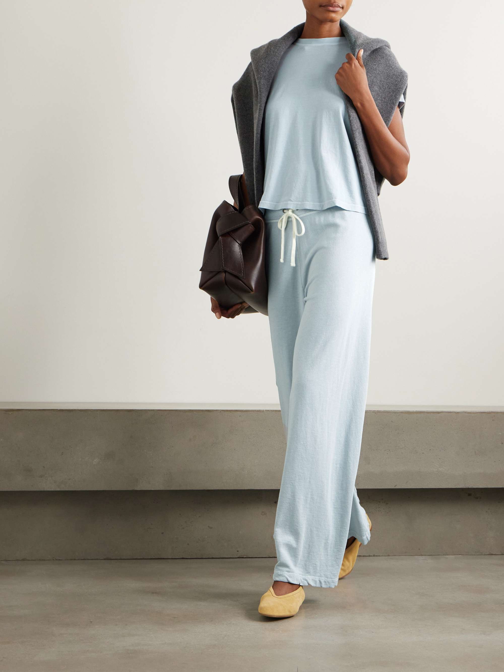 JAMES PERSE Cotton-terry wide-leg track pants | NET-A-PORTER