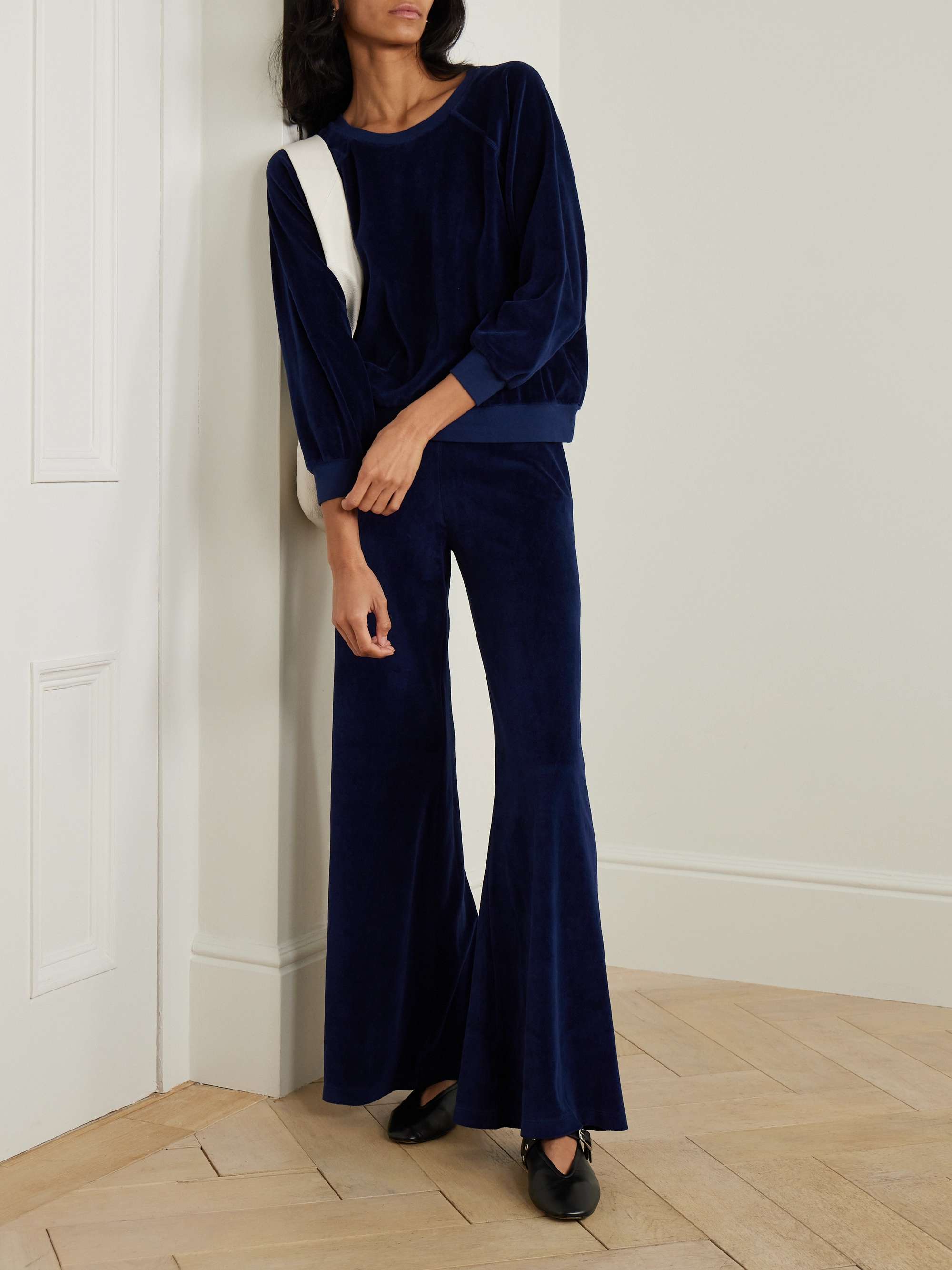SUZIE KONDI Zephyra cotton-blend velour wide-leg pants | NET-A-PORTER