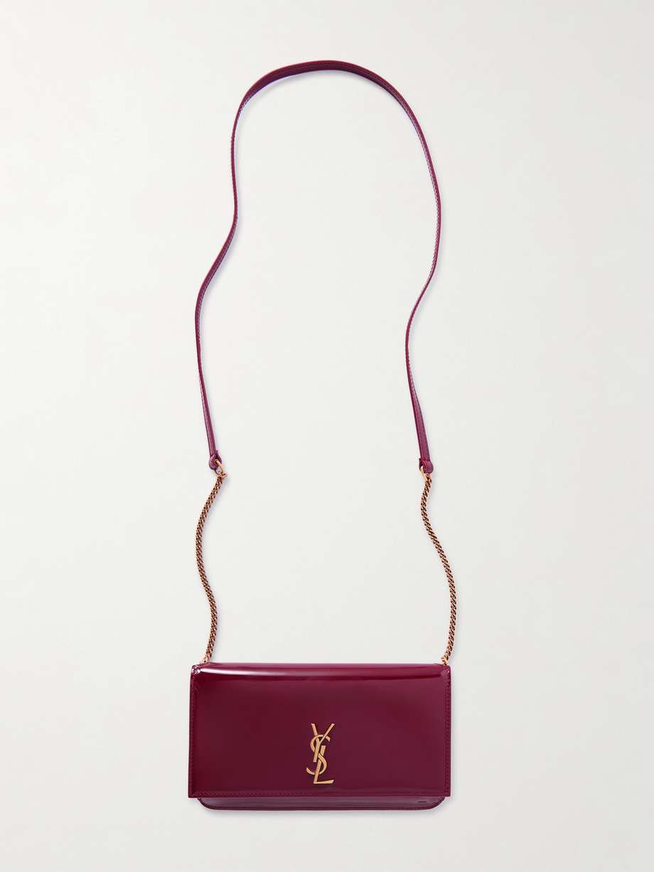 SAINT LAURENT Cassandre Strap patent-leather phone case | NET-A-PORTER