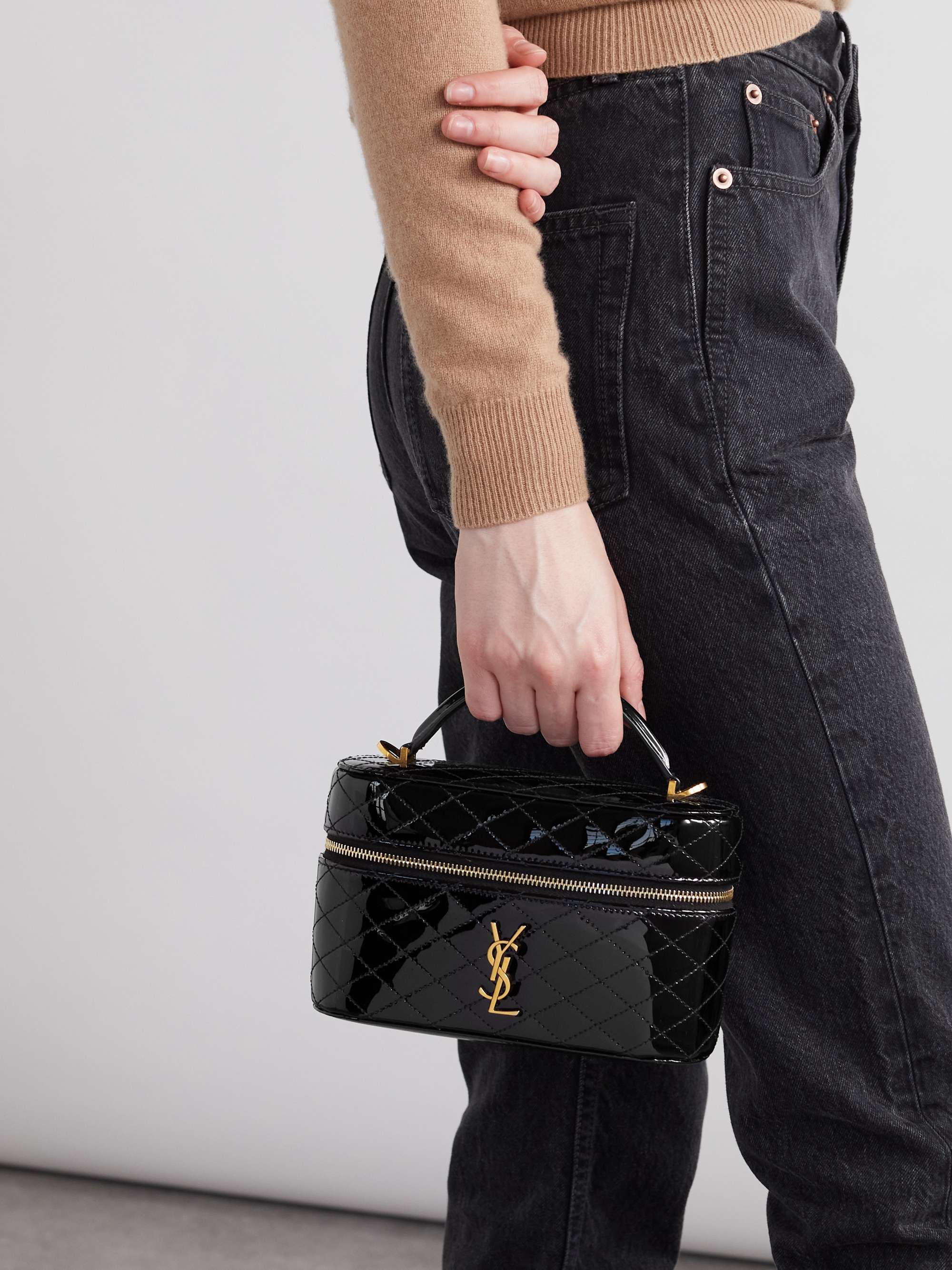 SAINT LAURENT Gaby Vanity patent-leather shoulder bag | NET-A-PORTER