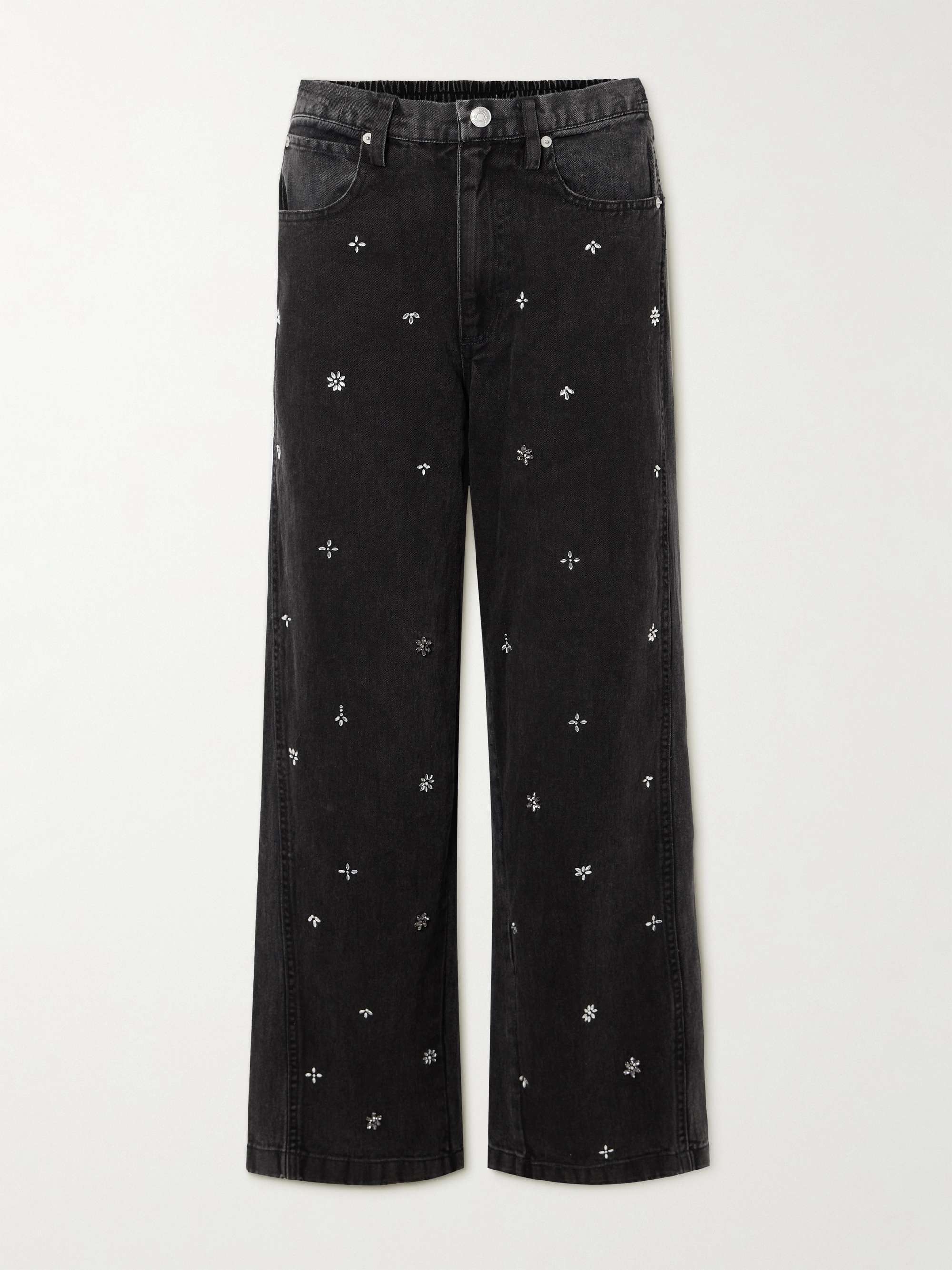 SEA Bala crystal-embellished high-rise wide-leg jeans | NET-A-PORTER