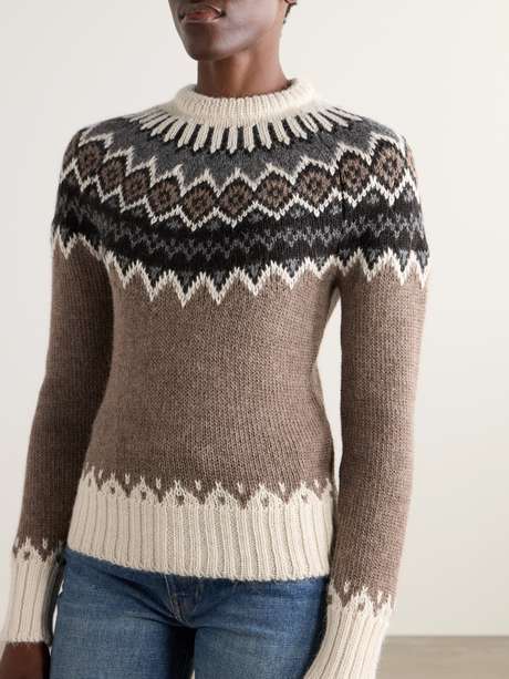 CHLOÉ Fair Isle alpaca, merino wool and cashmere-blend sweater | NET-A ...