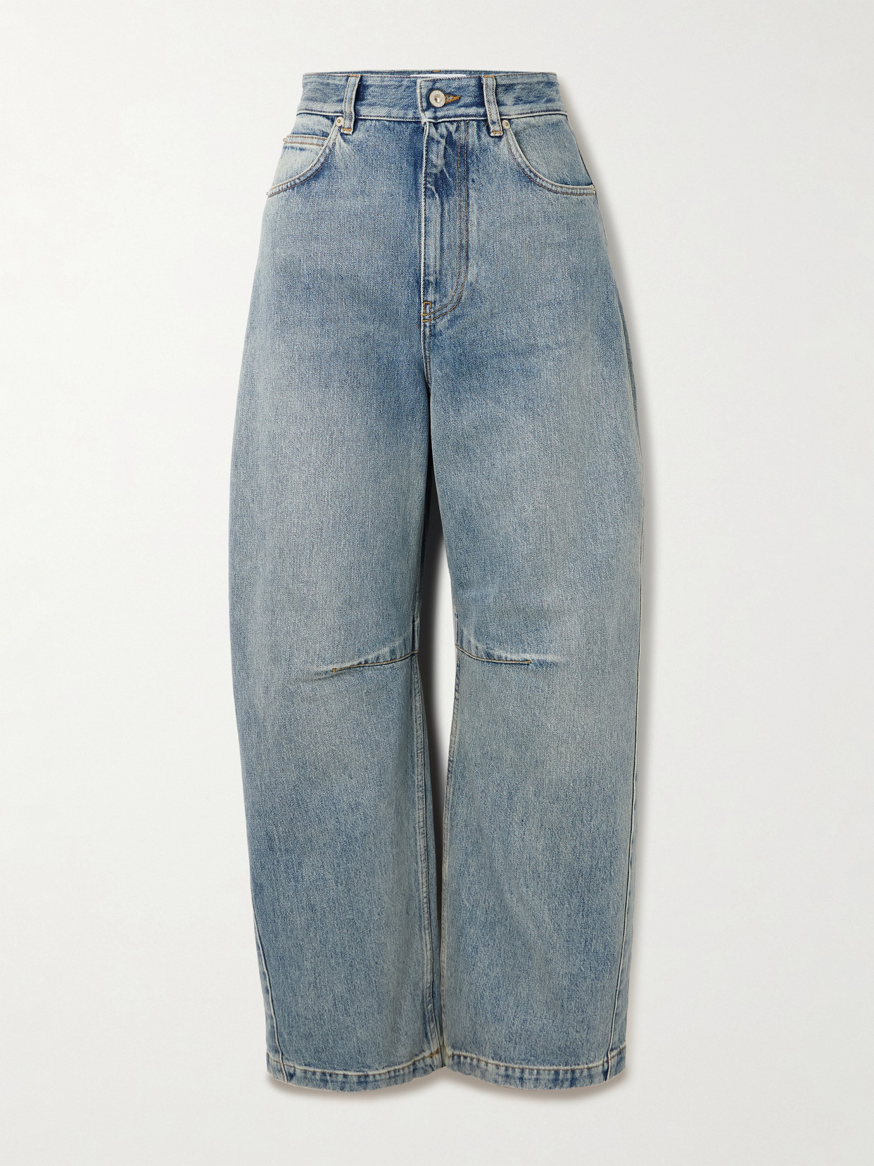 Loewe Anagram Barrel-leg Jeans In Washed Denim | ModeSens