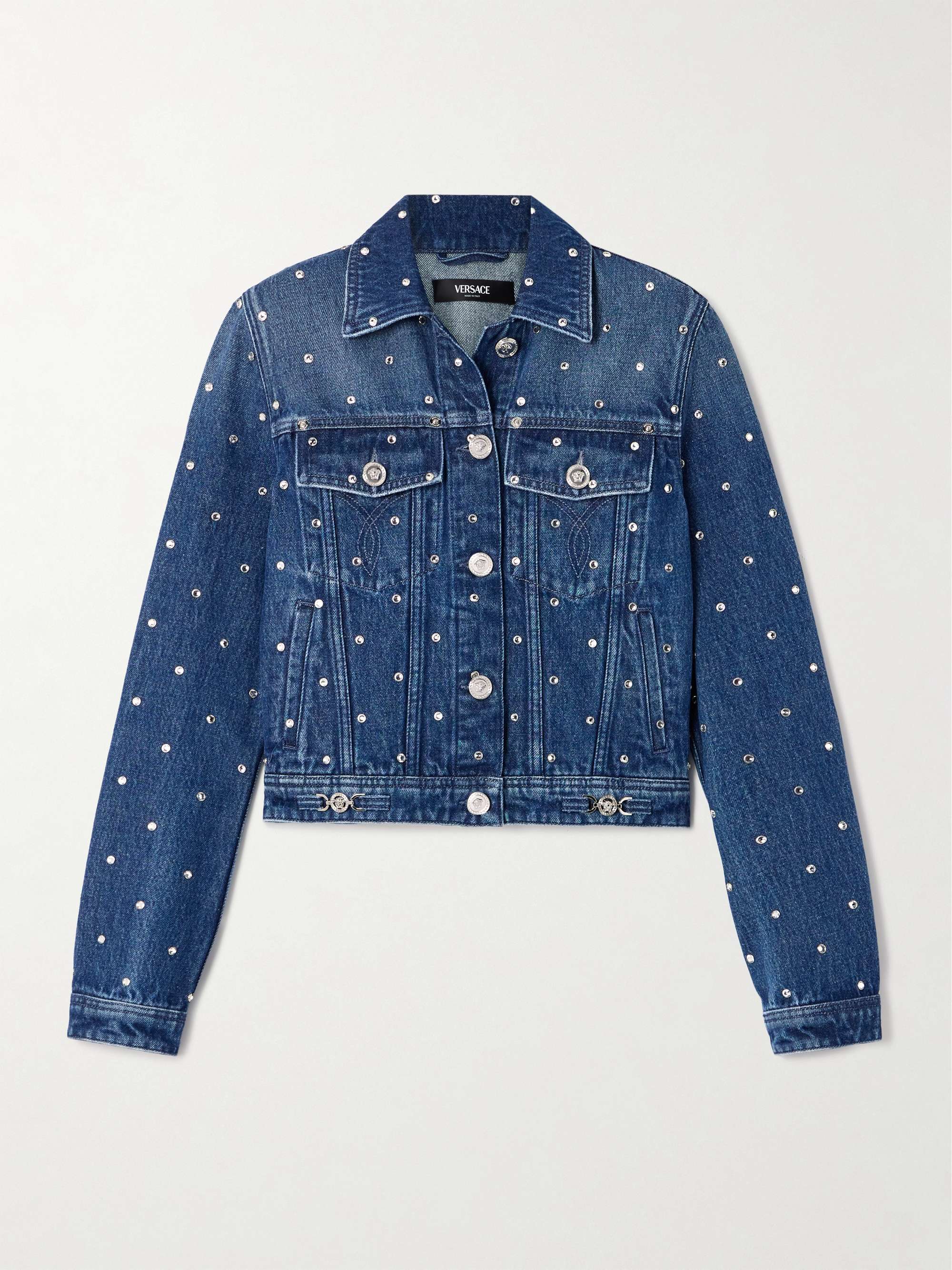 VERSACE Studded denim jacket | NET-A-PORTER