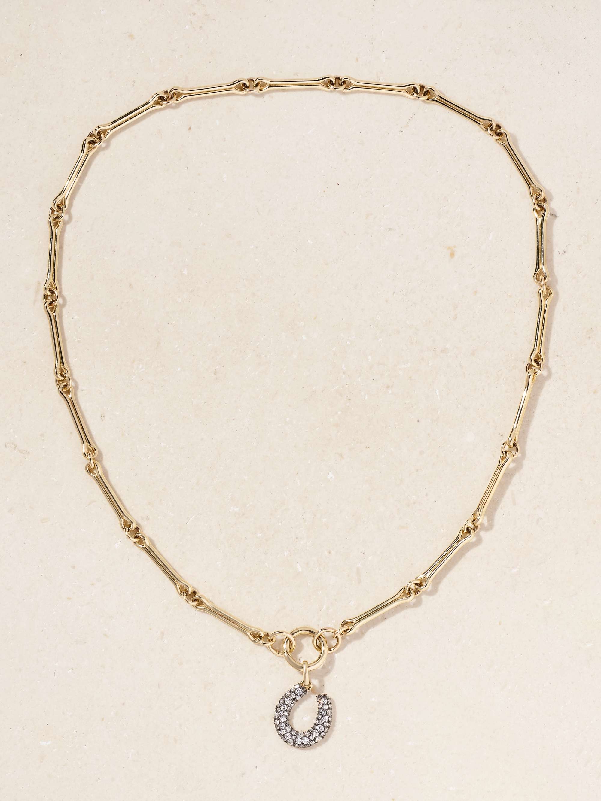 LUCY DELIUS Show Your Bones Horseshoe 14-karat gold, rhodium-plated and ...