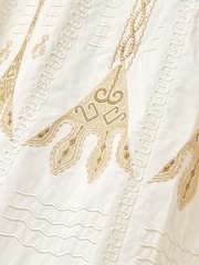 EMPORIO SIRENUSE Camille Calliope paneled embroidered cotton-blend ...