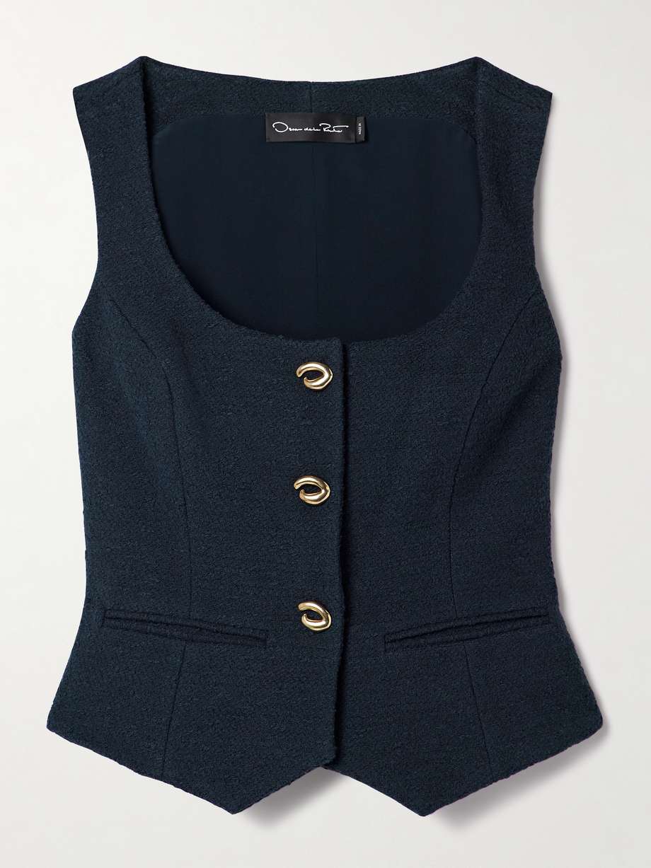 OSCAR DE LA RENTA Cotton-blend bouclé-tweed vest | NET-A-PORTER