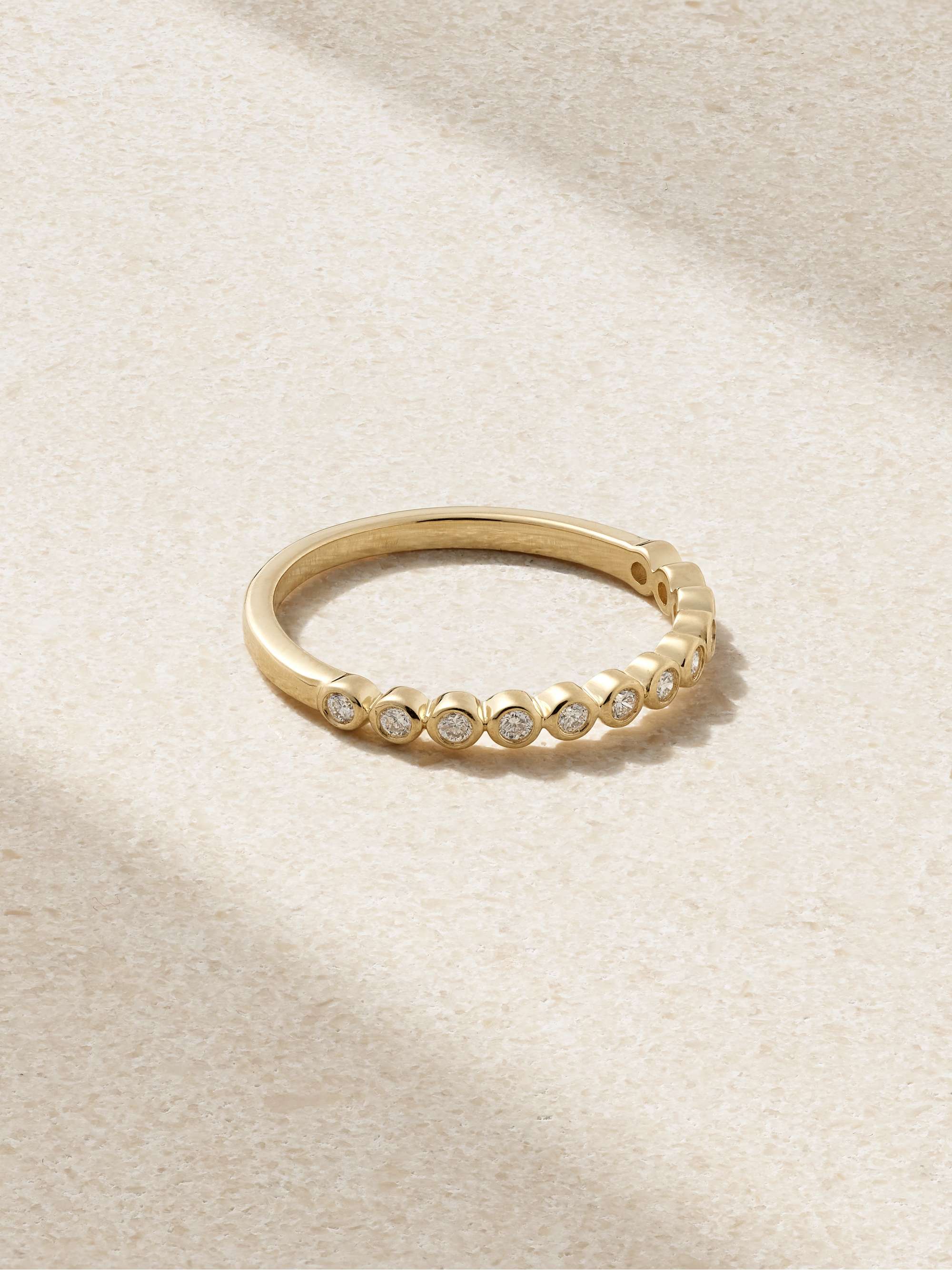 STONE AND STRAND Slim Lattice 14-karat gold diamond ring | NET-A-PORTER