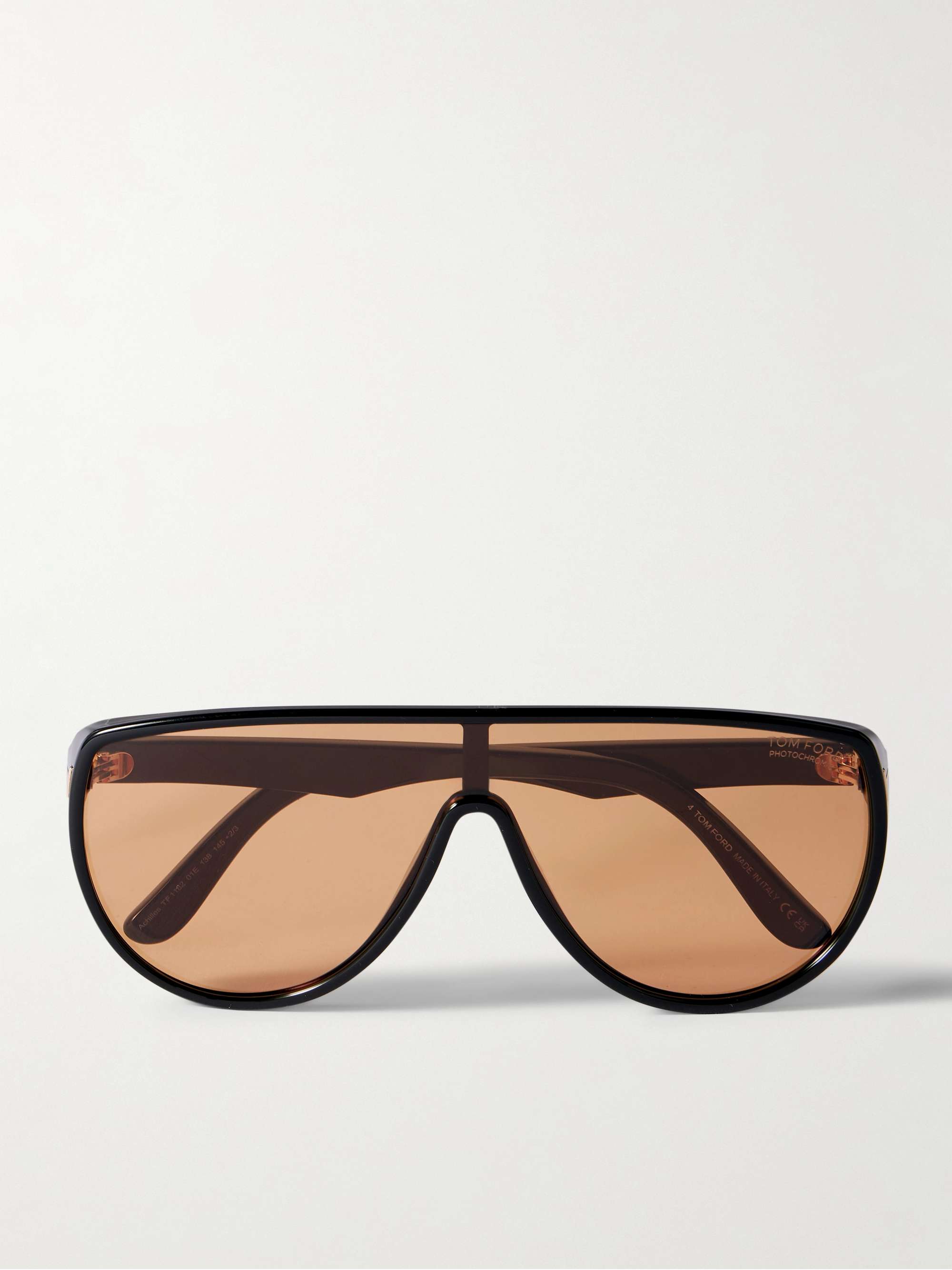 TOM FORD EYEWEAR Achilles oversized aviator-style acetate and gold-tone ...