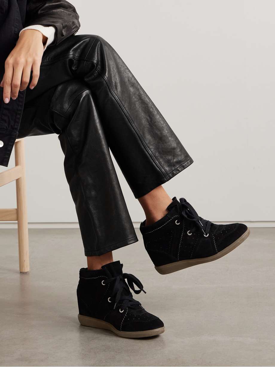 ISABEL MARANT Bobby suede wedge sneakers | NET-A-PORTER