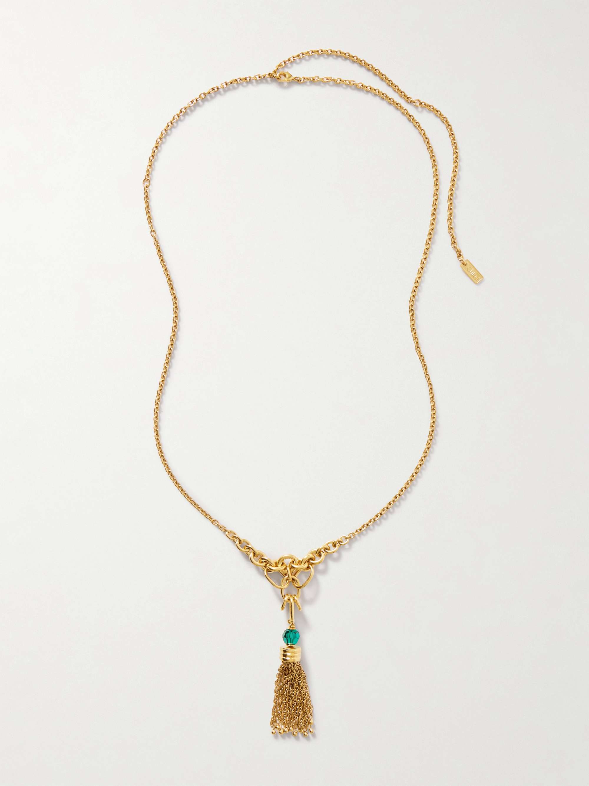 CHLOÉ Bead-embellished tassel gold-tone necklace | NET-A-PORTER CHLOÉ Bead-embellished tassel gold-tone necklace | NET-A-PORTER