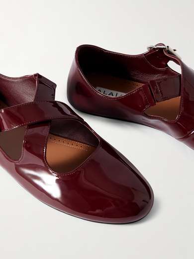 ALAÏA Criss Cross patent-leather ballet flats | NET-A-PORTER
